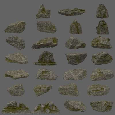 Rock Set - 3D Model by icekazim