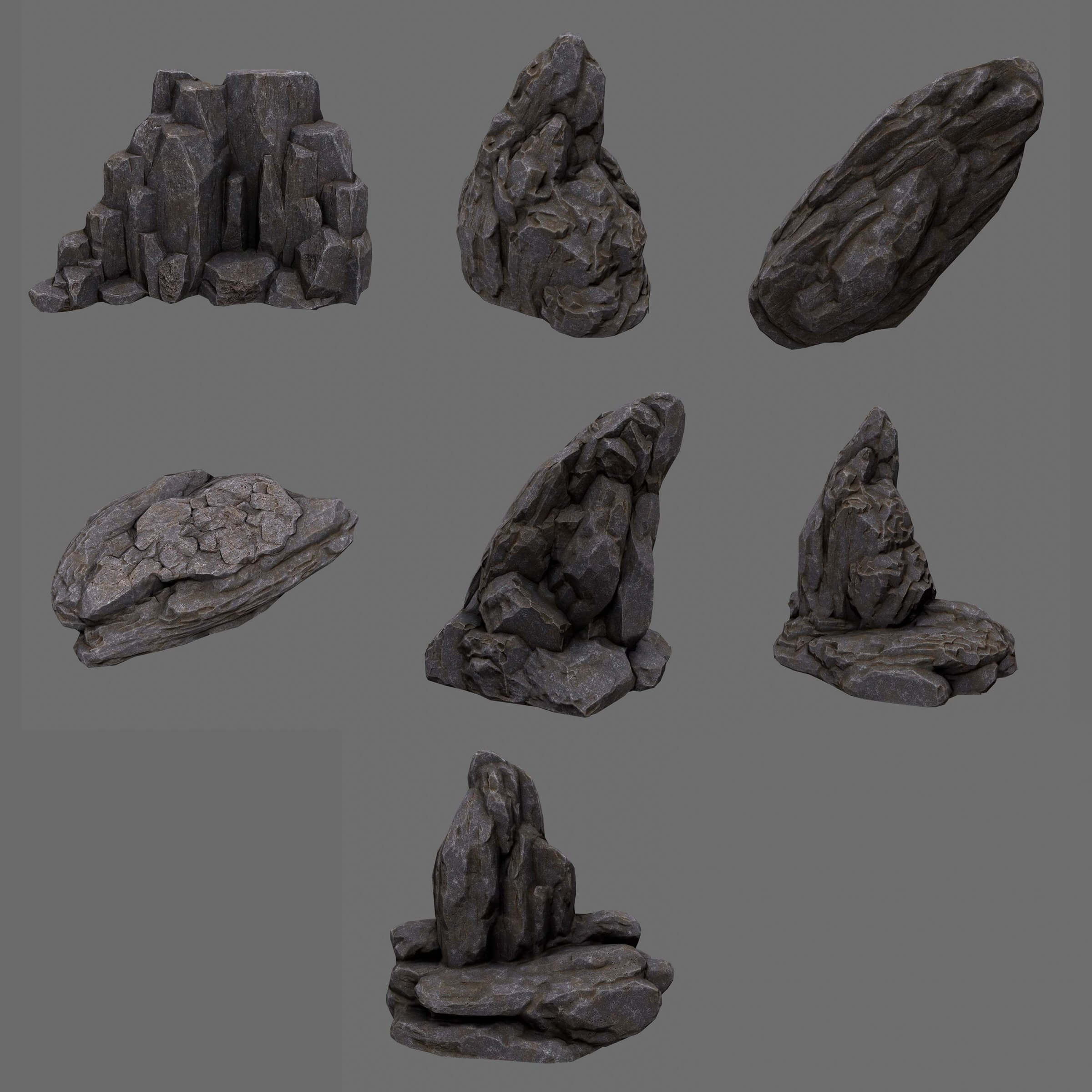 Rock Set - 3D Model by icekazim