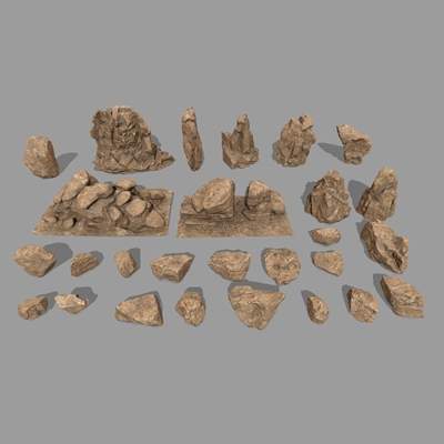 Rock Set - 3D Model by icekazim