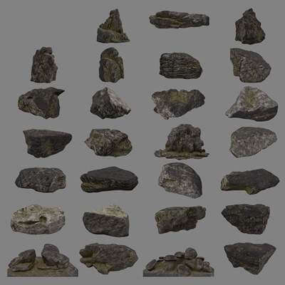 Rock Set - 3D Model by icekazim