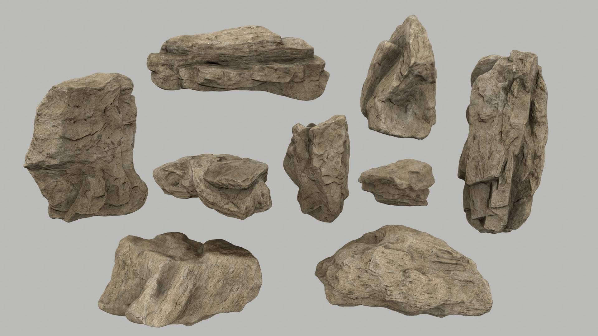 Rocks Set - 3D Model by icekazim