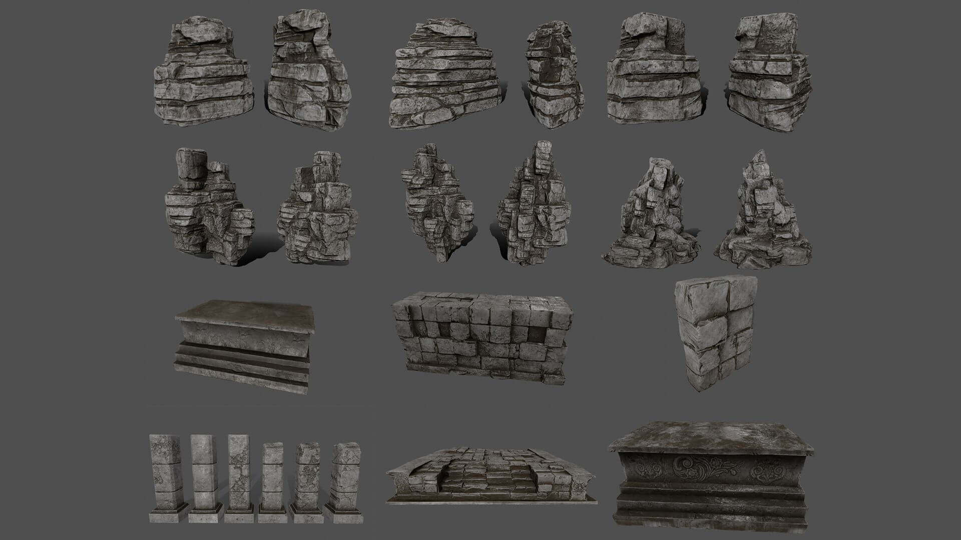 Ruins Set - 3D Model by icekazim