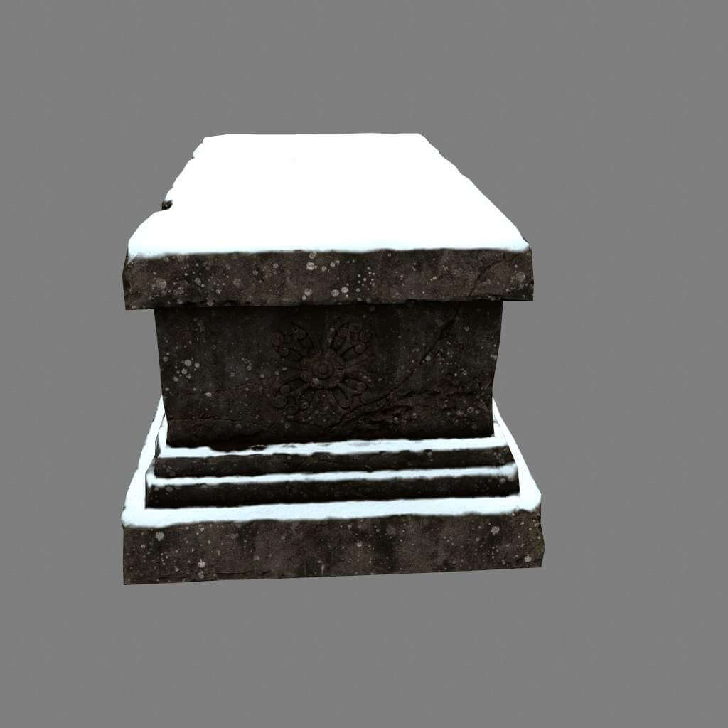 Stone Base with Snow - 3D Model by icekazim