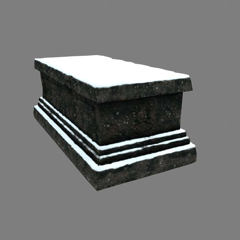Stone Base with Snow - 3D Model by icekazim