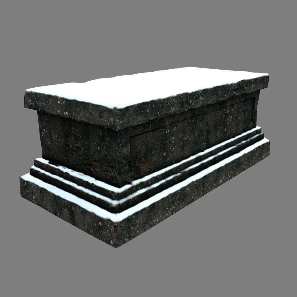 Stone Base with Snow - 3D Model by icekazim