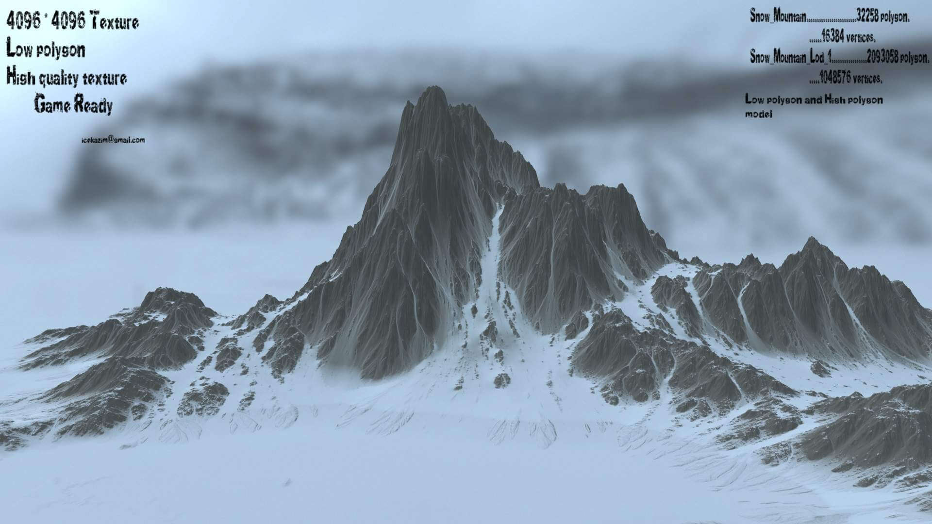 Snow Mountain - 3D Model by icekazim