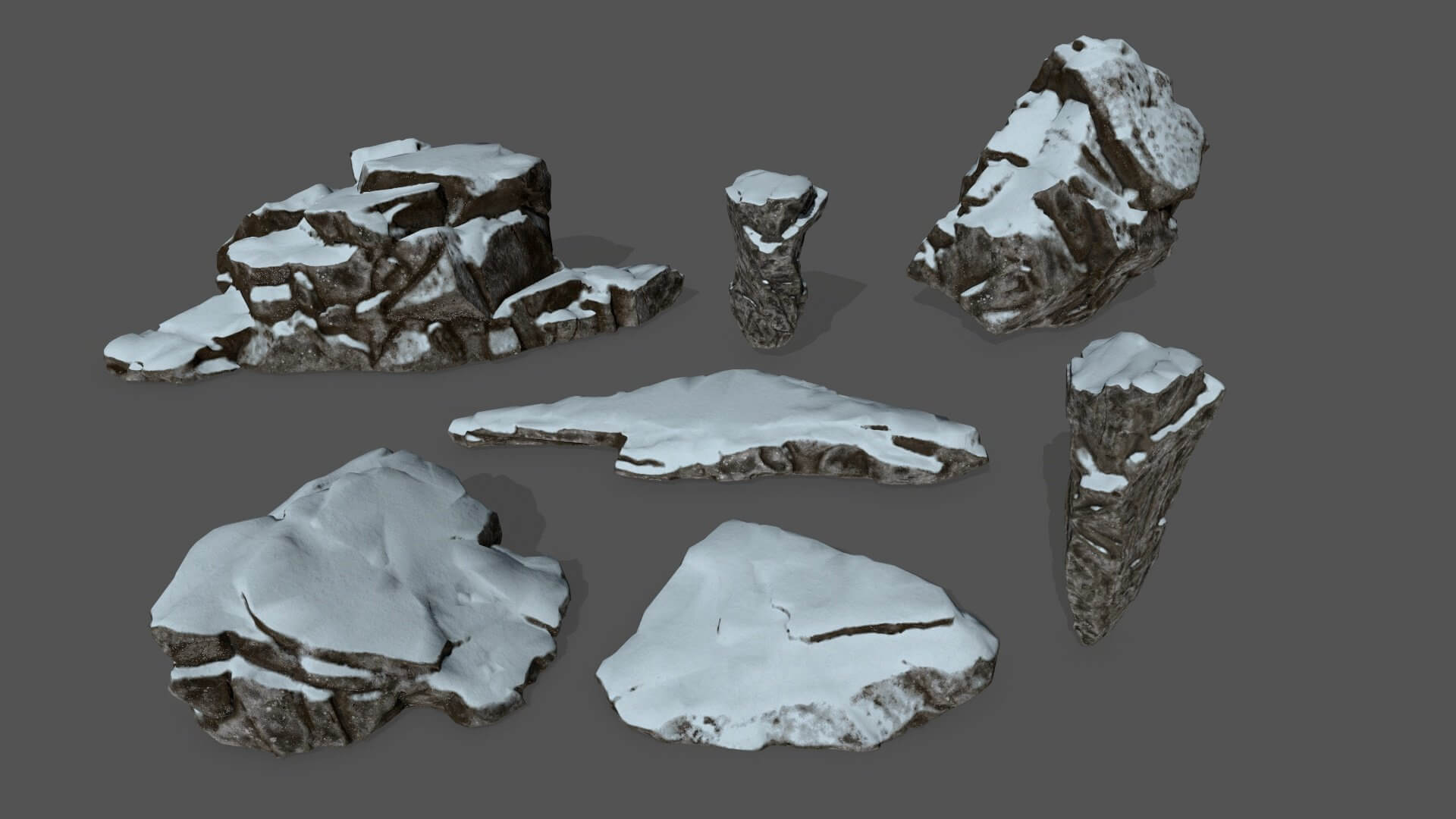 Snow Rocks - 3D Model by icekazim