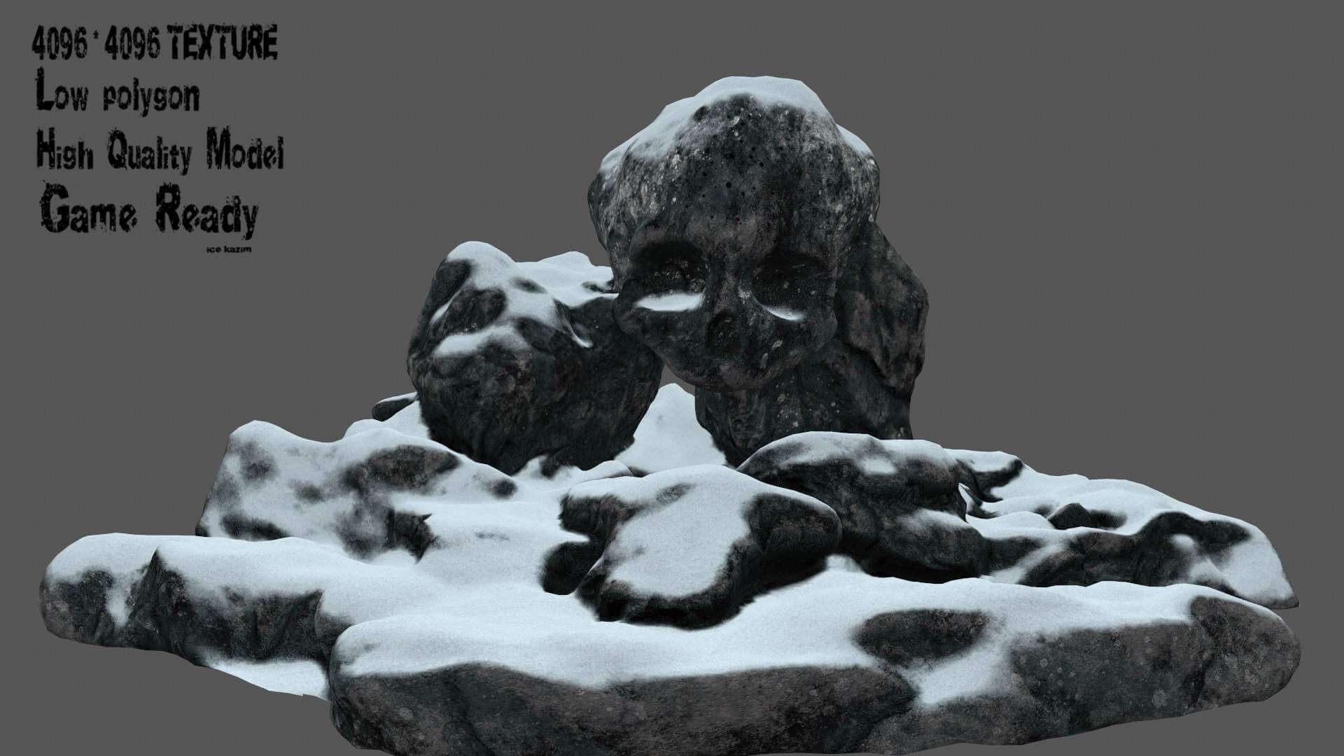 Snow Skull Cave - 3D Model by icekazim