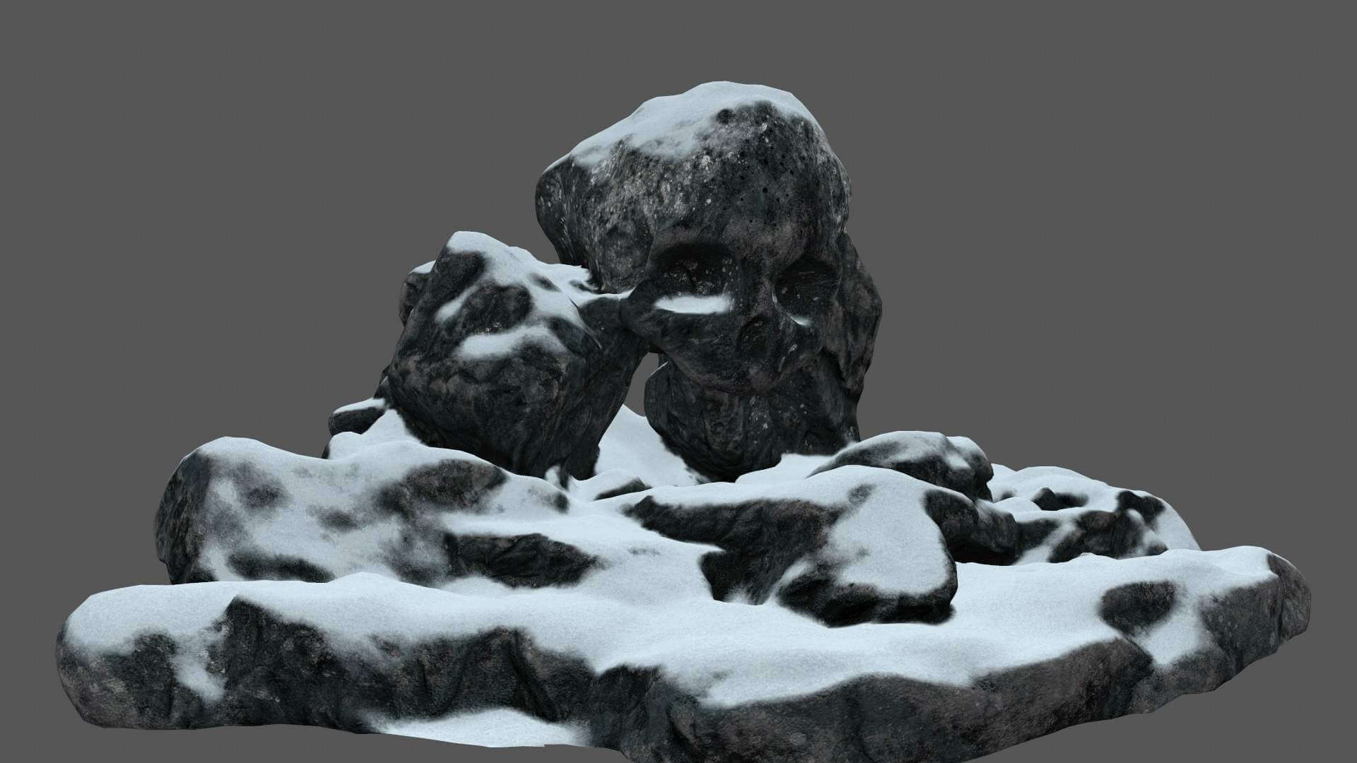 Snow Skull Cave - 3D Model by icekazim