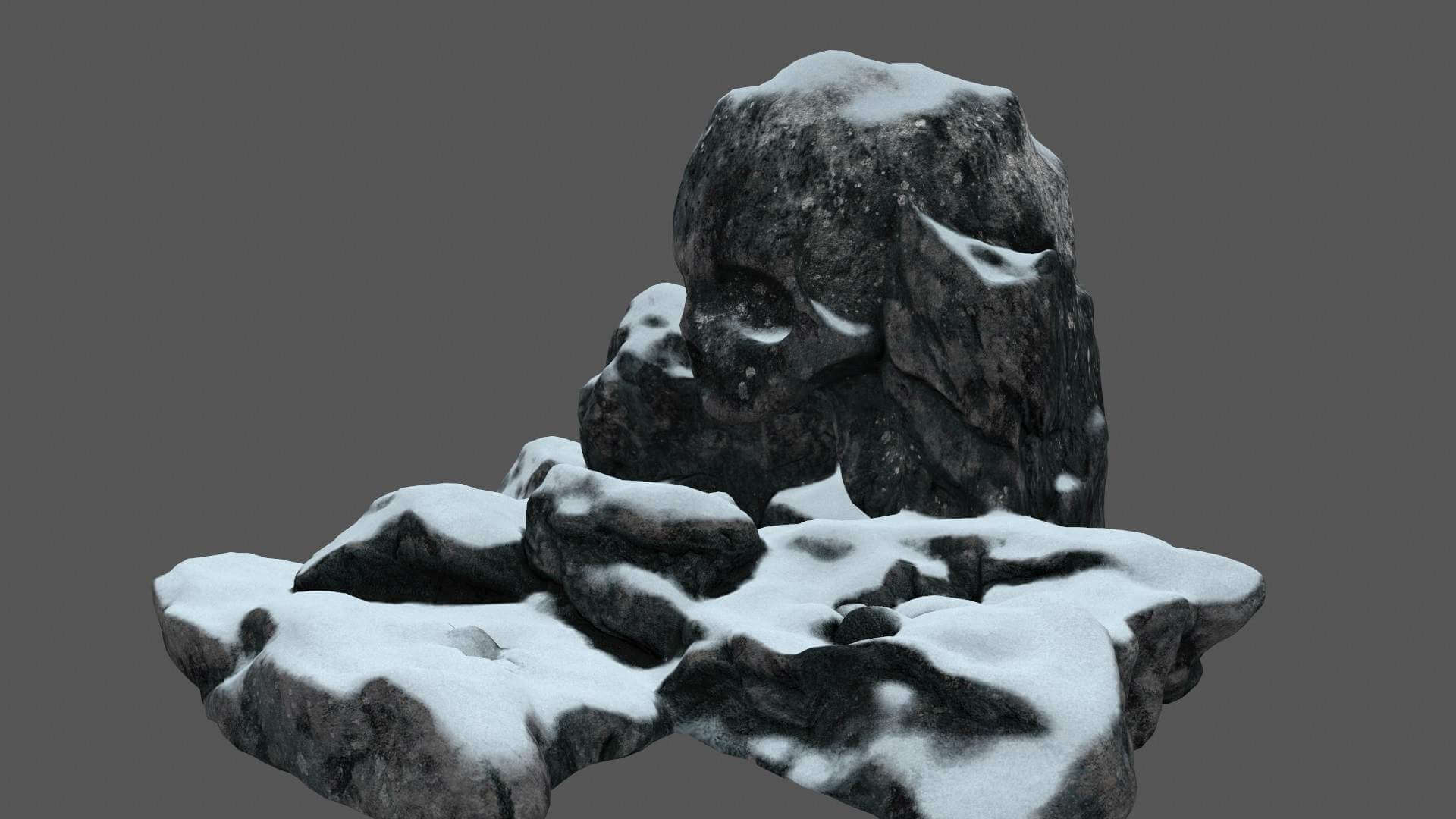 Snow Skull Cave - 3D Model by icekazim