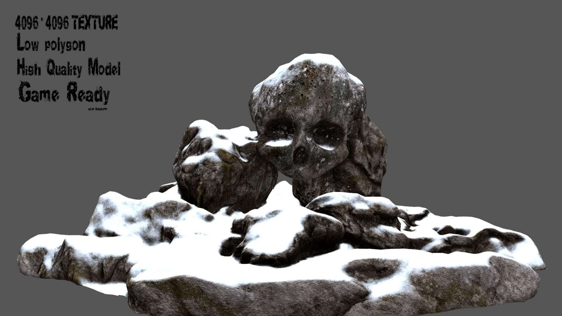 Snow Skull Cave - 3D Model by icekazim