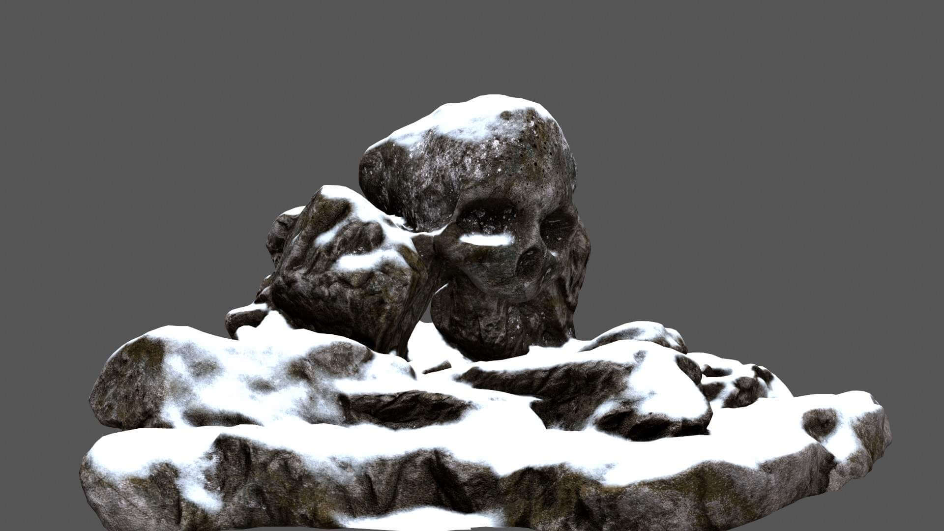 Snow Skull Cave - 3D Model by icekazim