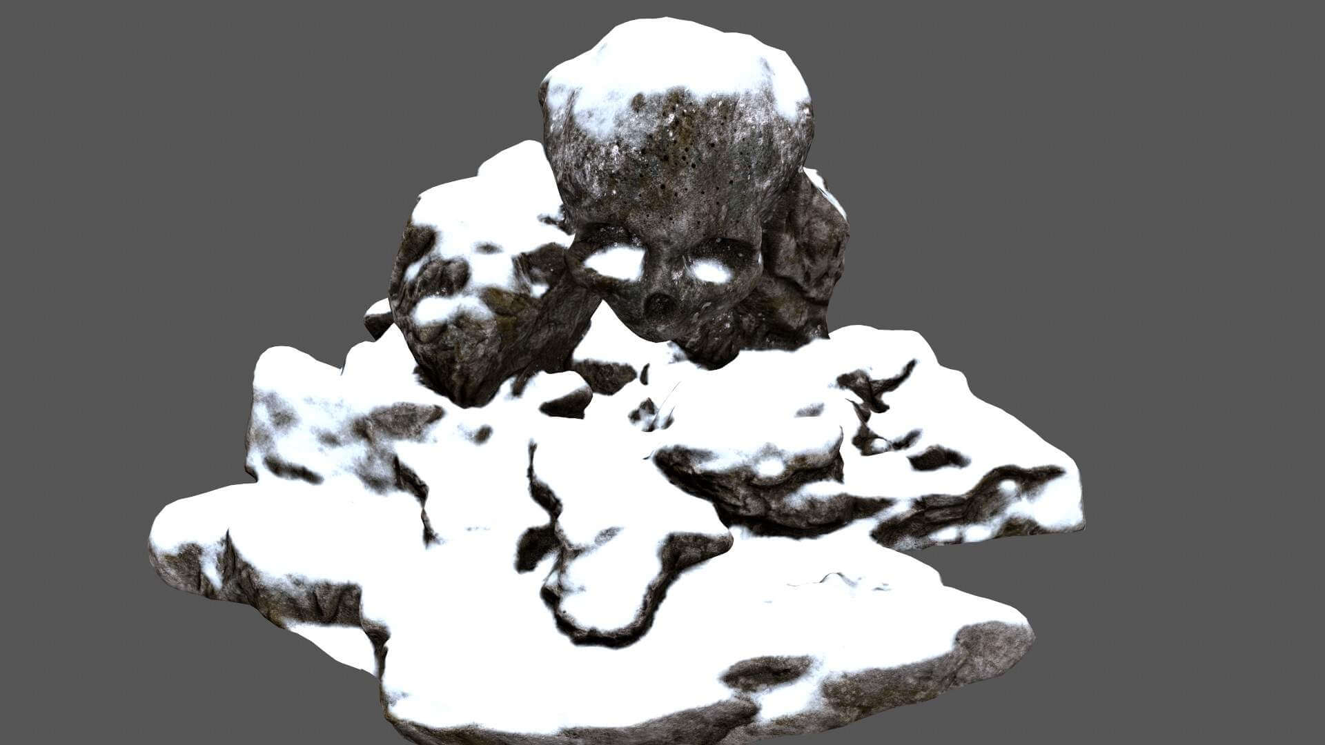 Snow Skull Cave - 3D Model by icekazim