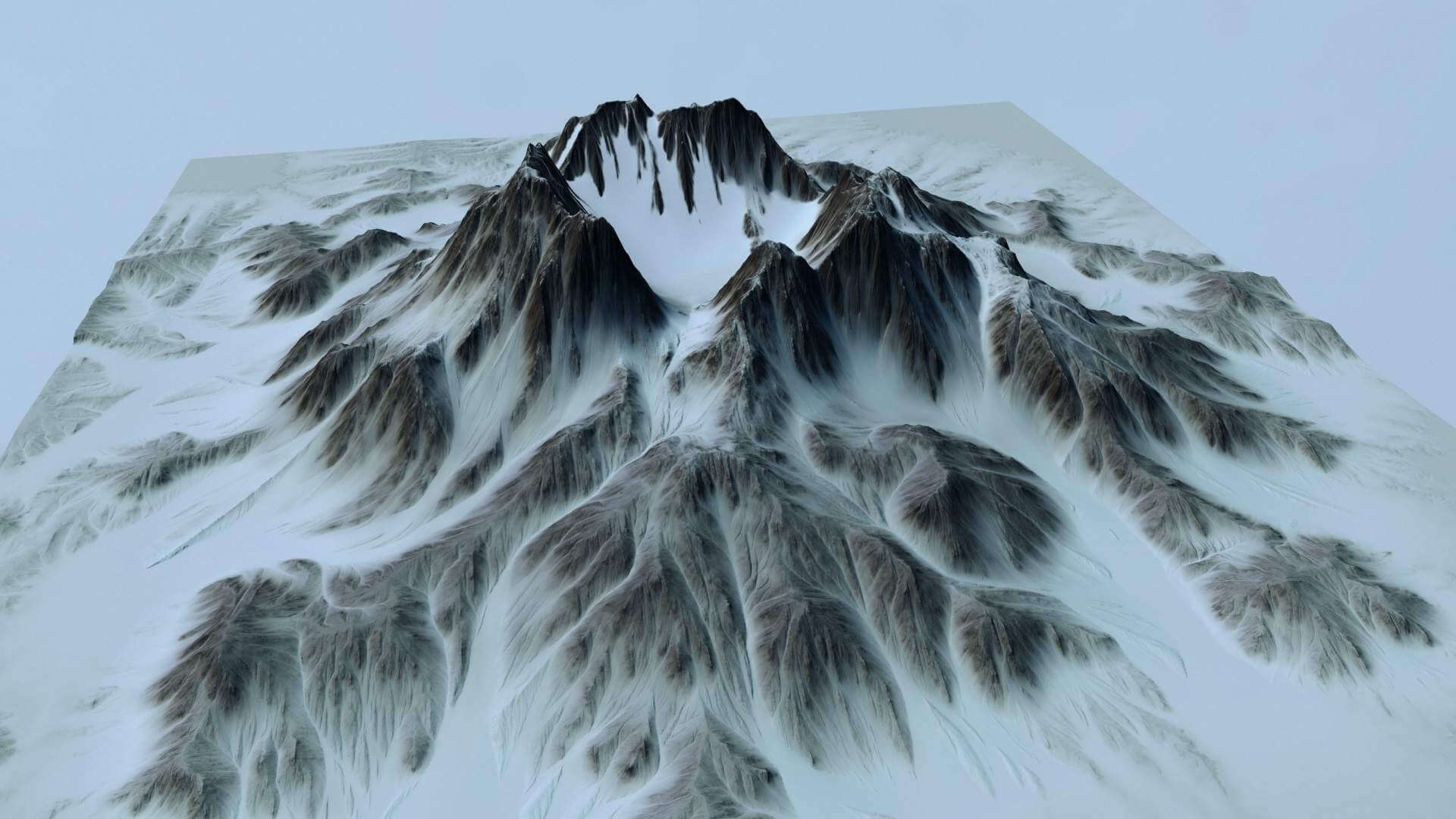 Snow Volcano - 3D Model by icekazim