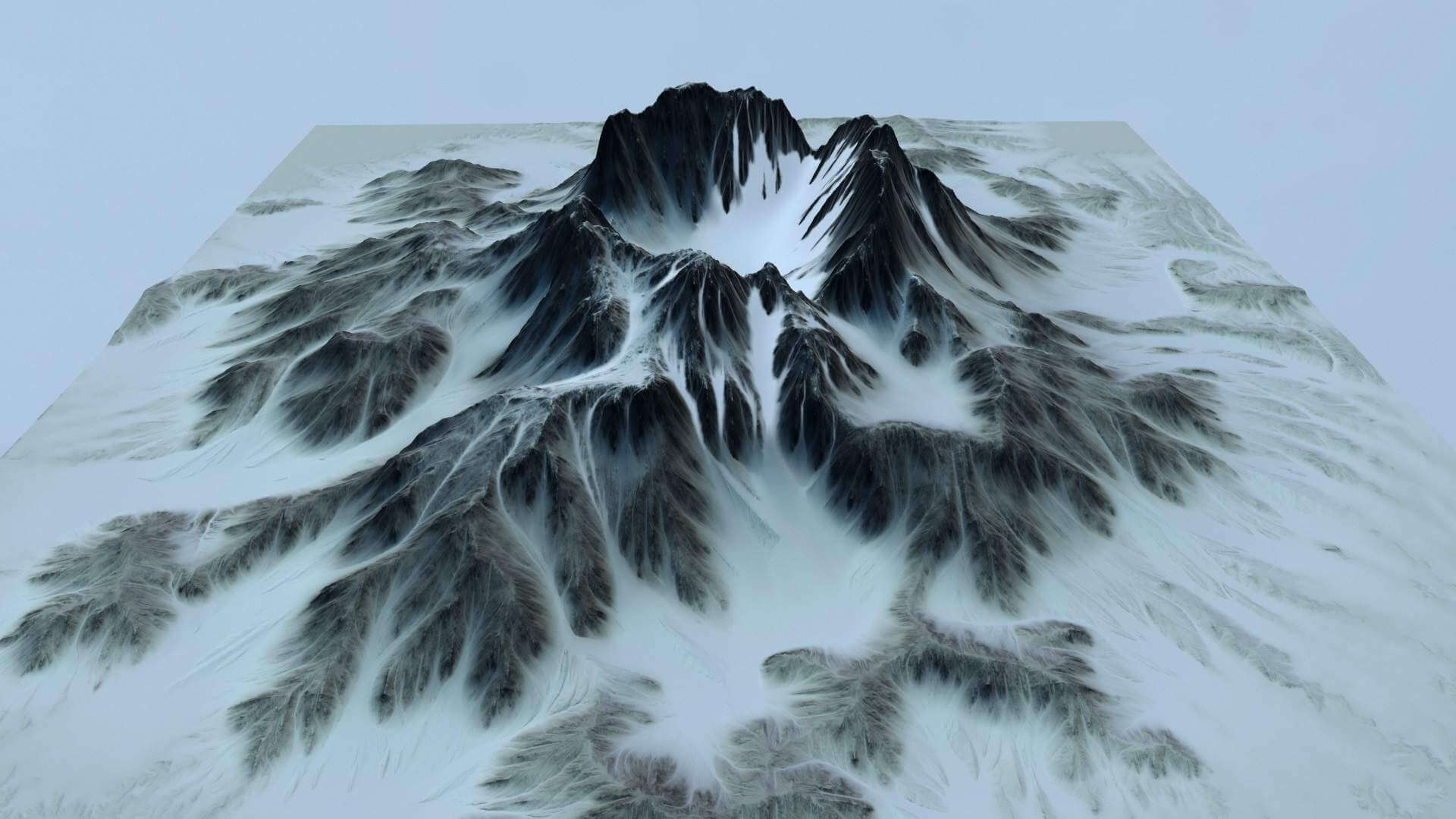 Snow Volcano - 3D Model by icekazim