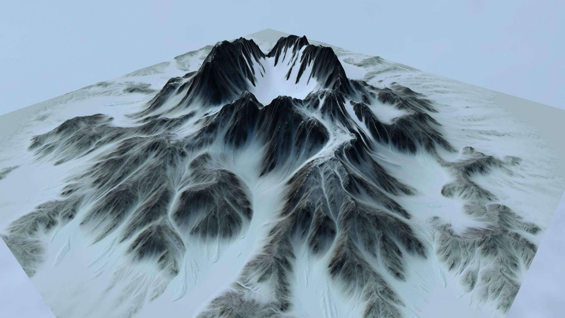 Snow Volcano - 3D Model by icekazim