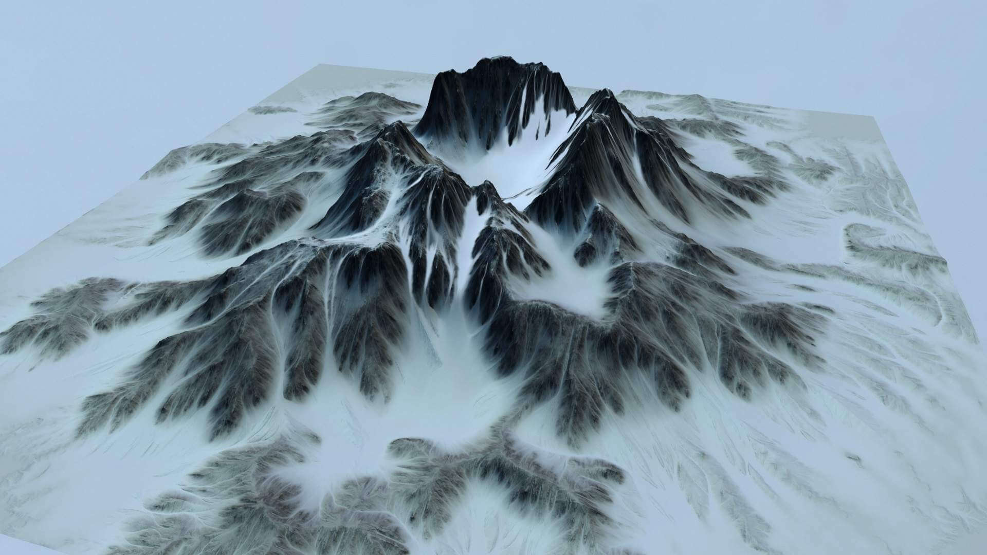 Snow Volcano - 3D Model by icekazim