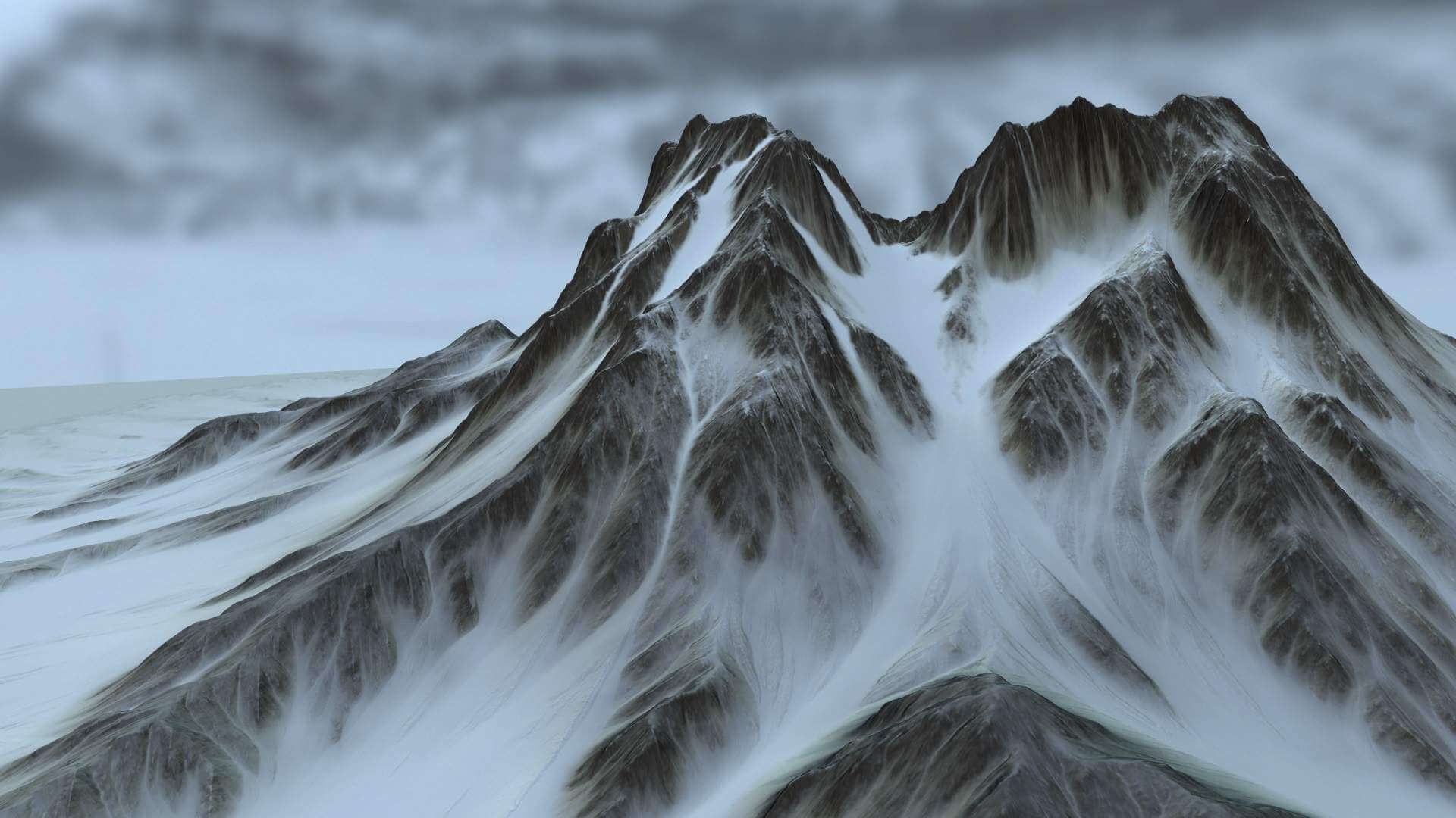 Snow Volcano - 3D Model by icekazim