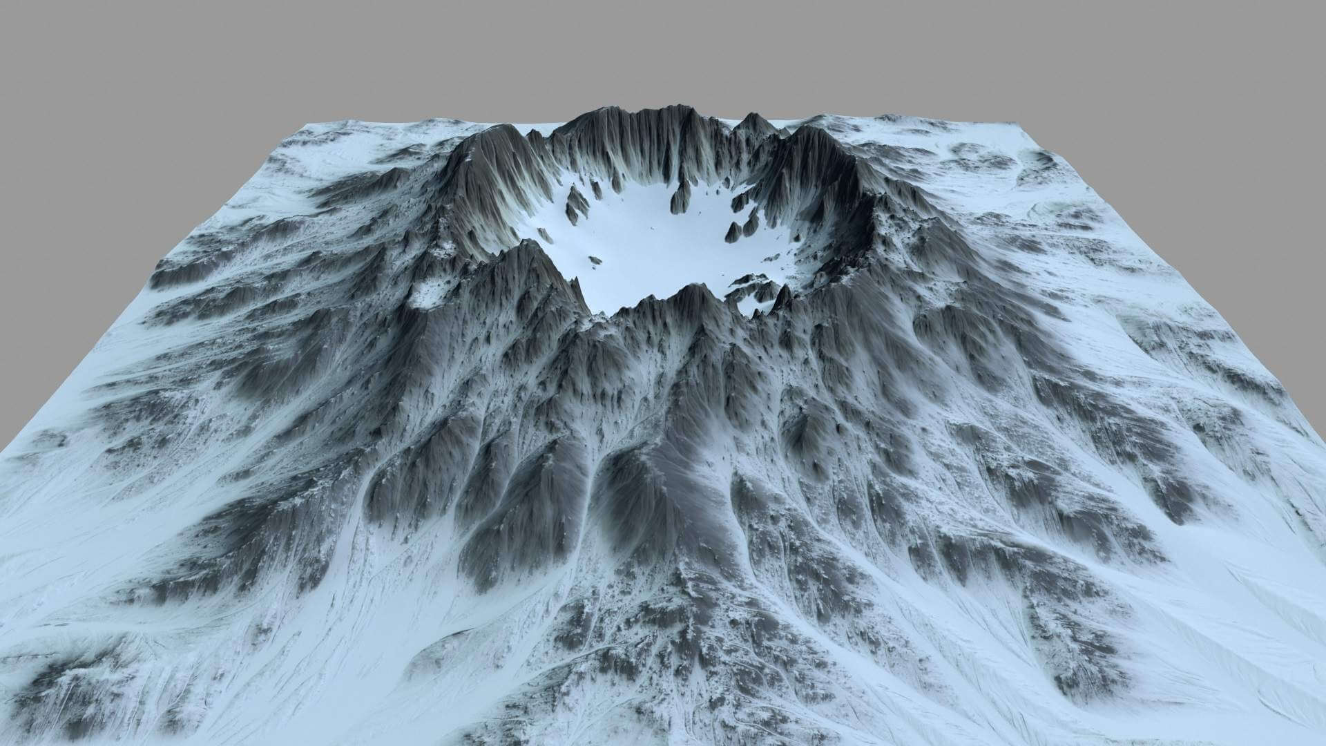 Snow Volcano - 3D Model by icekazim