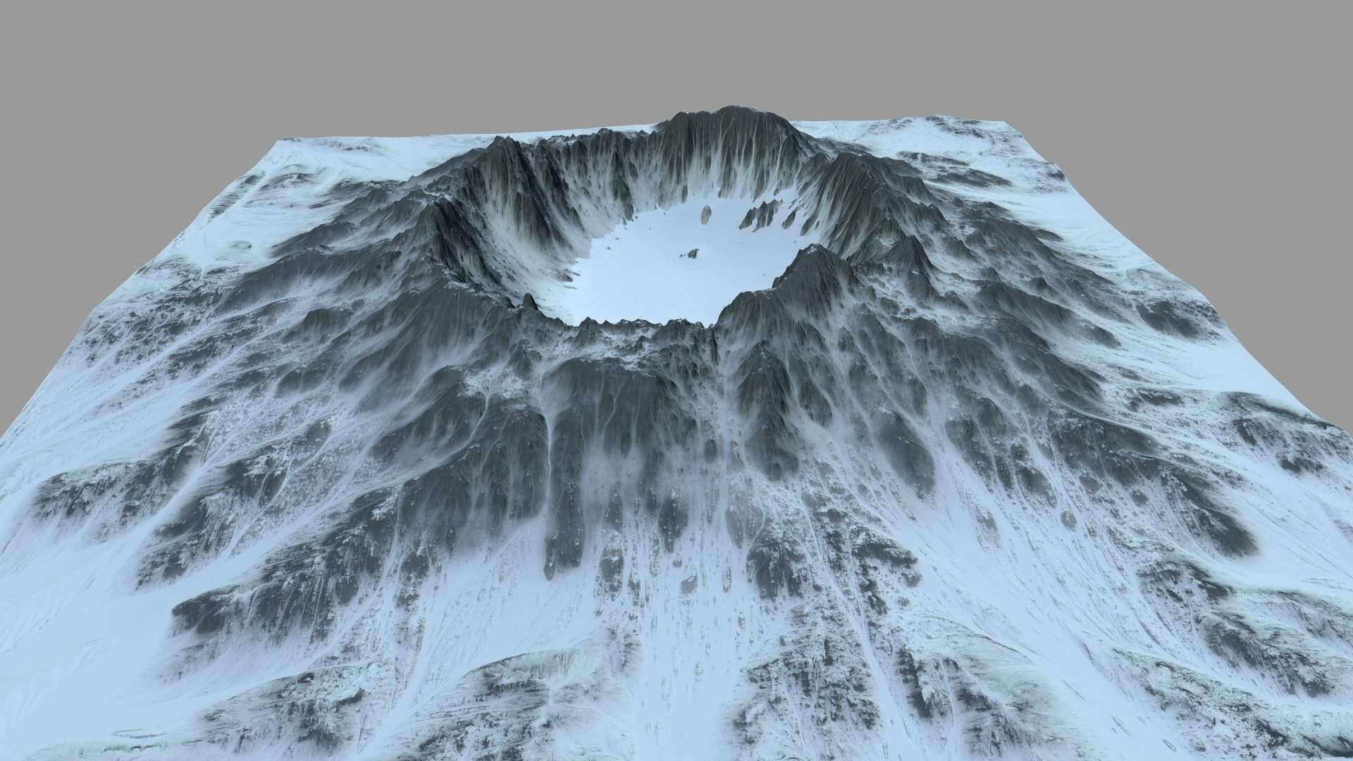 Snow Volcano - 3D Model by icekazim