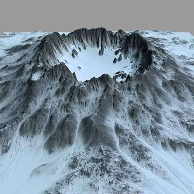 Snow Volcano - 3D Model by icekazim