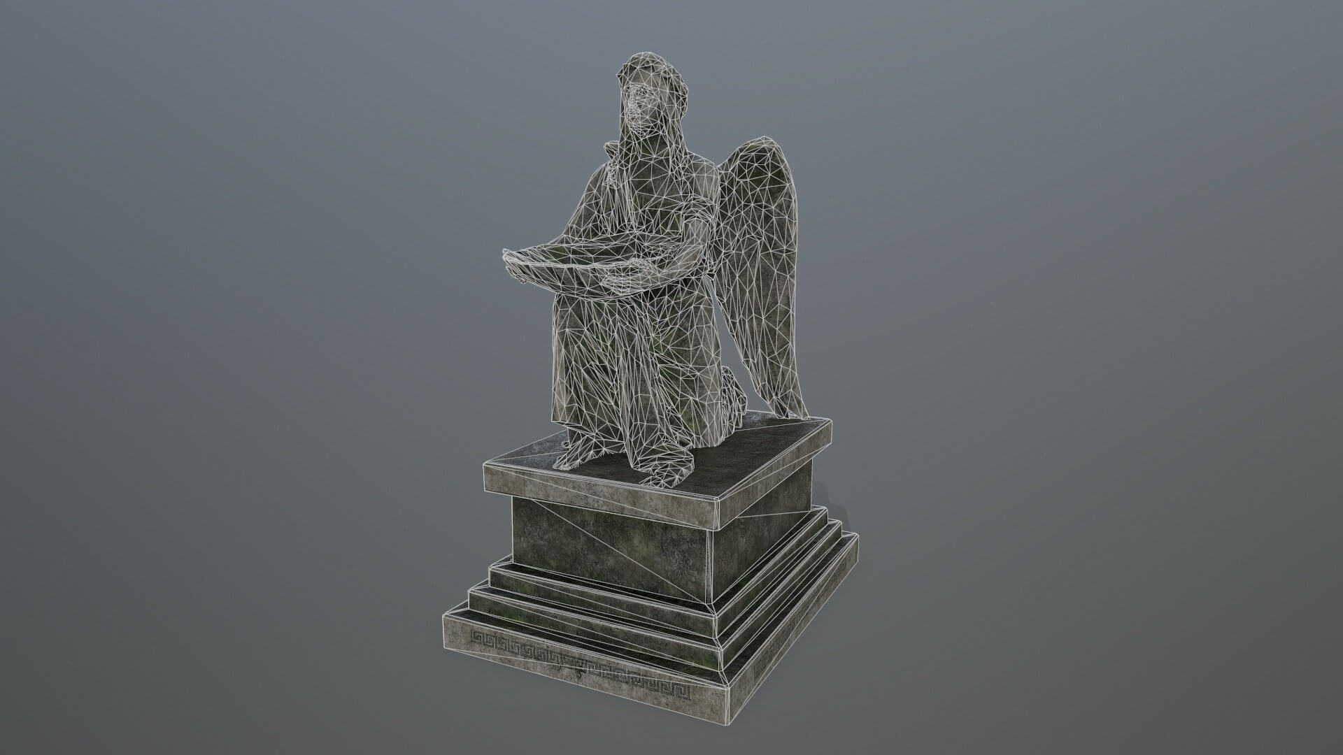 Angel Statue 1 - 3D Model by icekazim