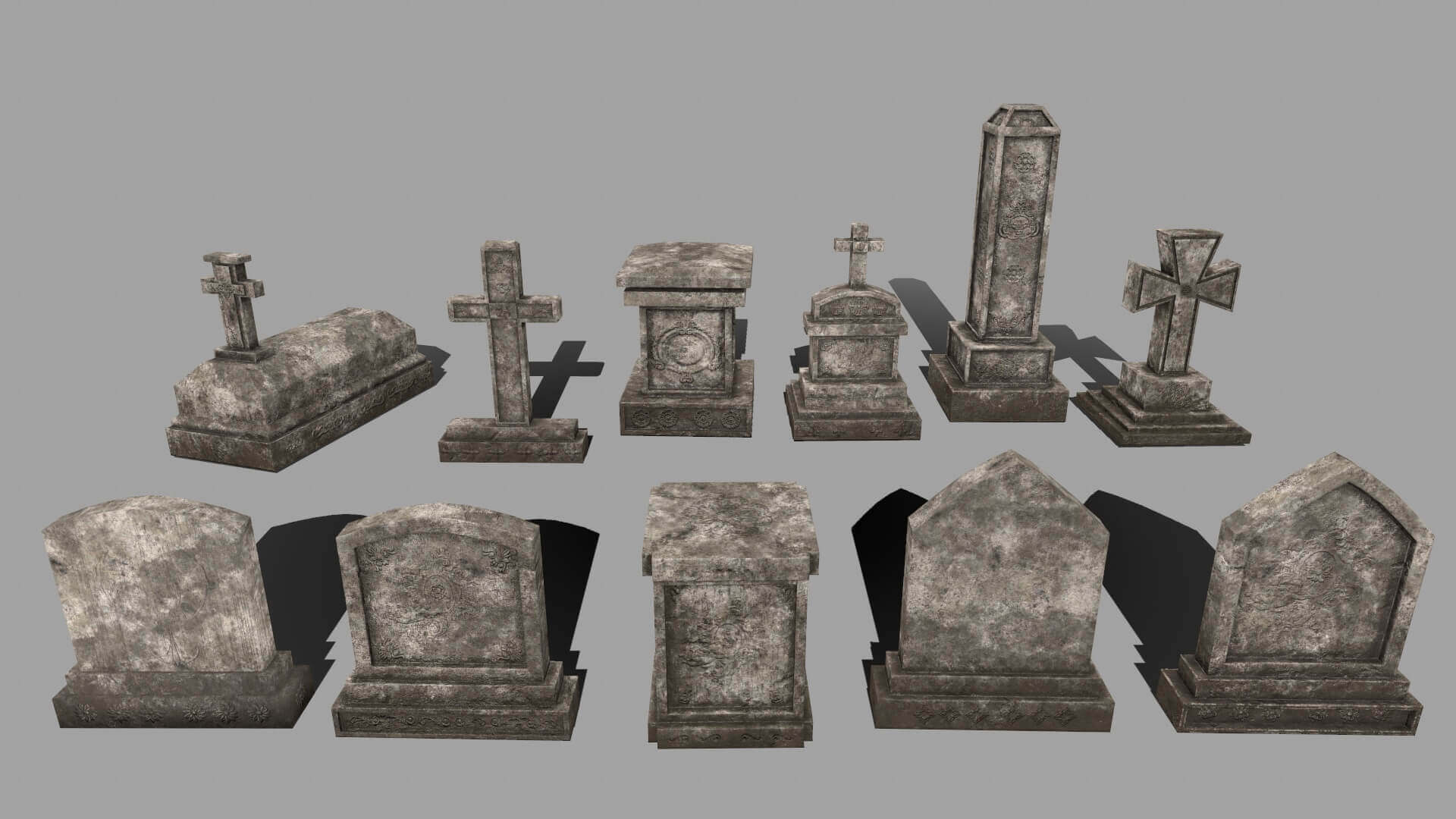 Tombstone Set 3D Model