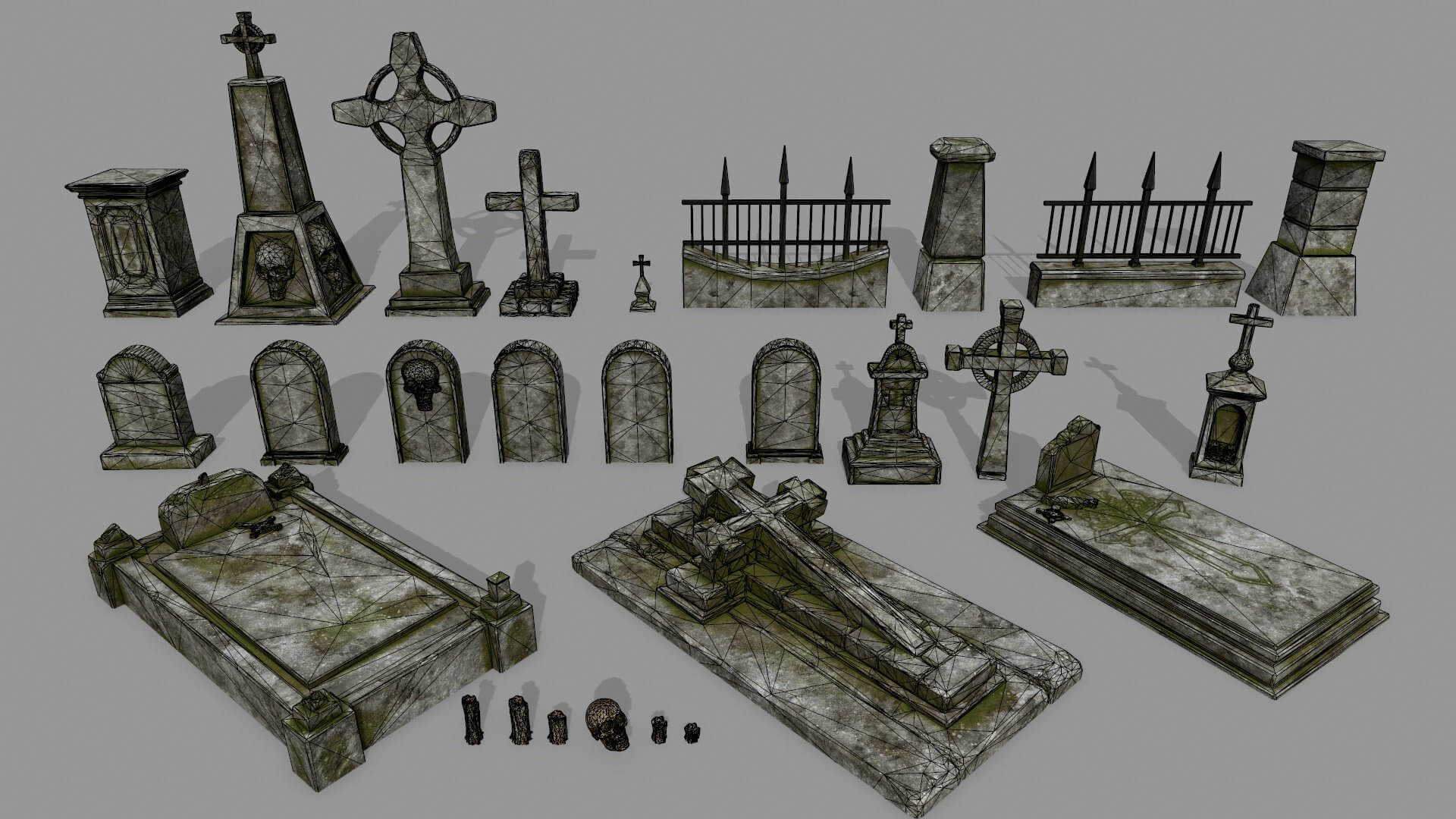 Tombstone Set 1 - 3D Model by icekazim