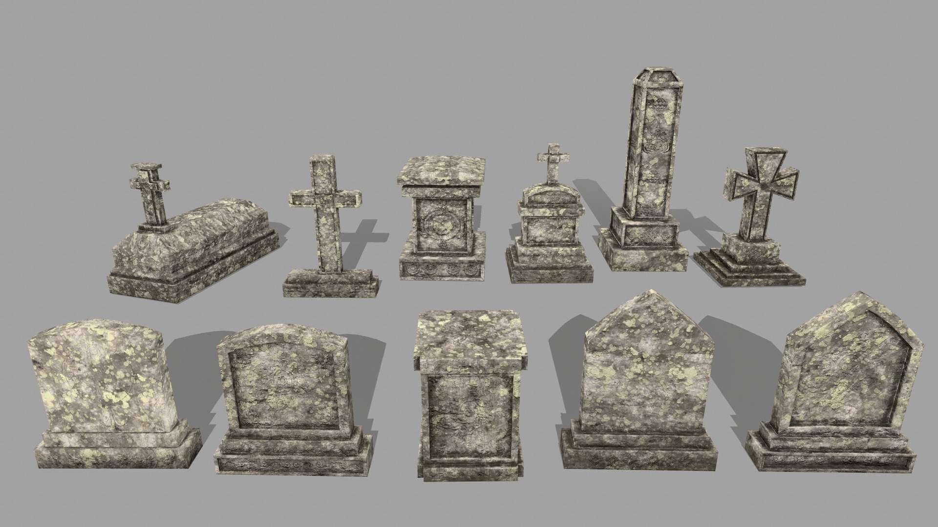 Tombstone Set - 3D Model by icekazim