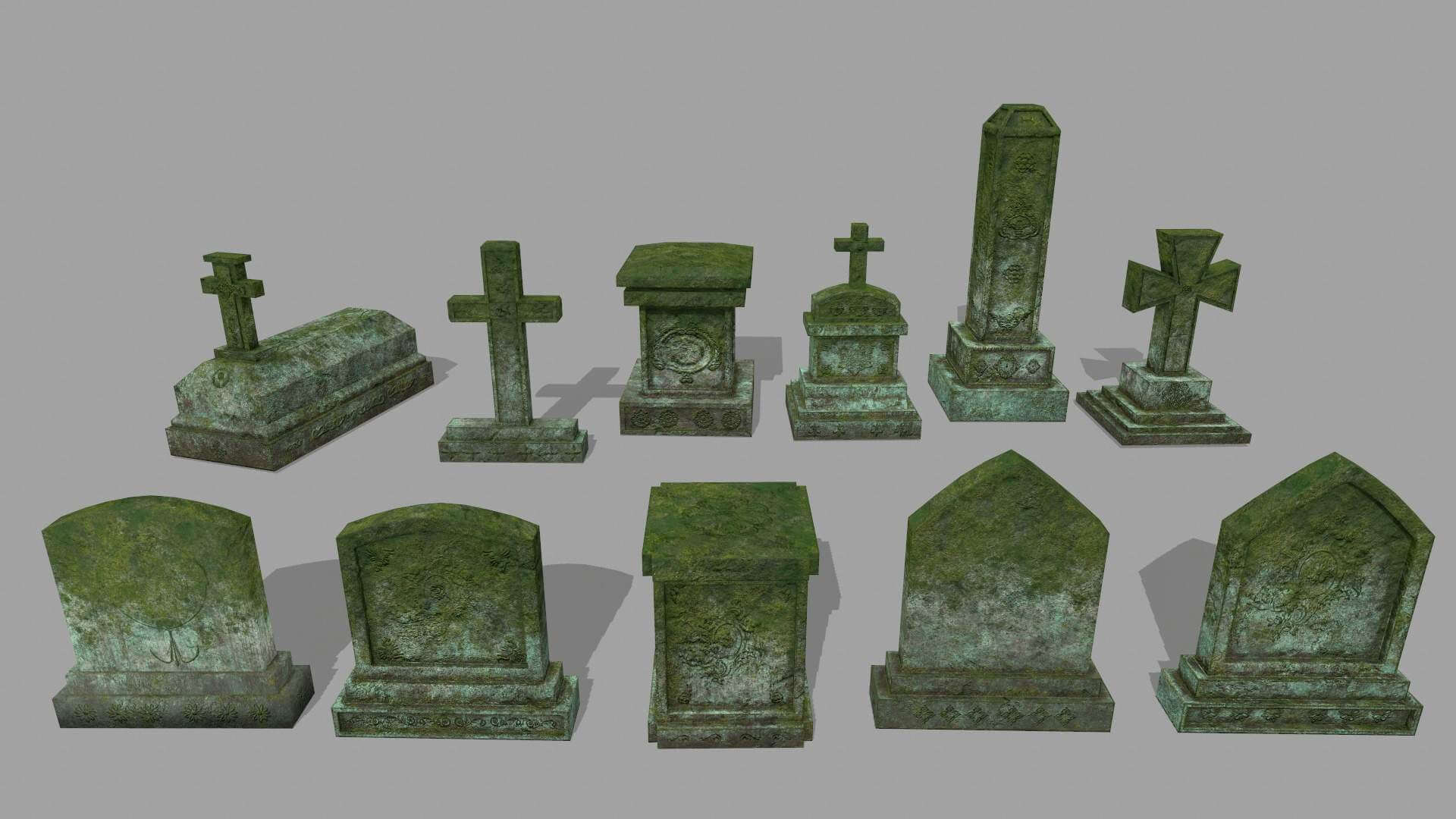 Tombstone Set - 3D Model by icekazim