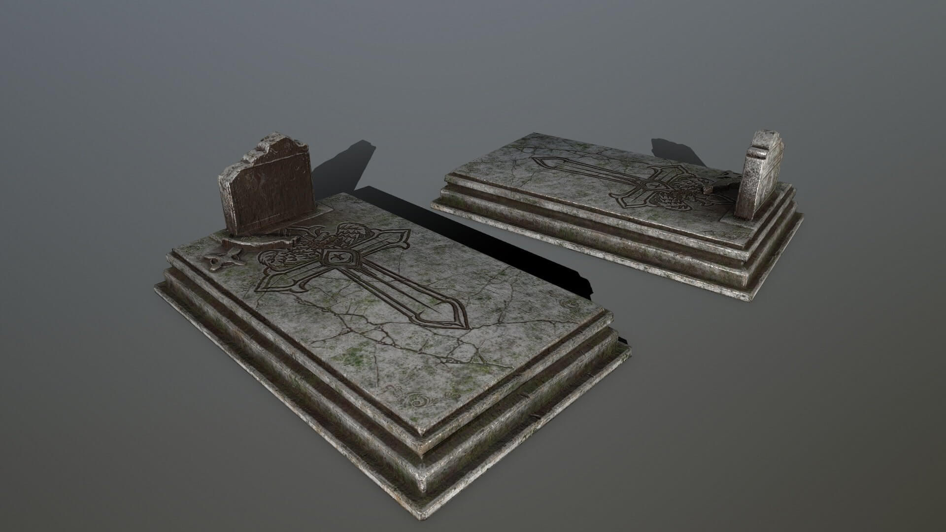 Tombstone Set - 3D Model by icekazim