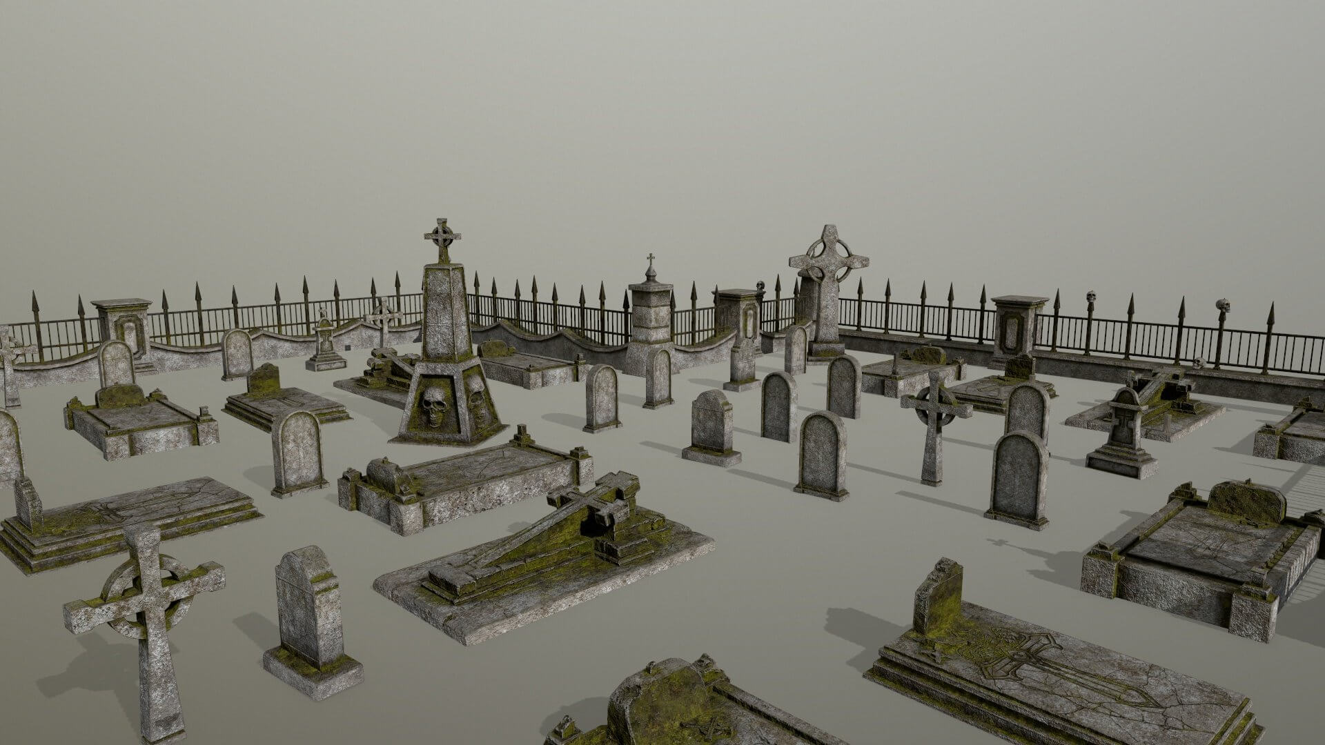 Tombstone Set - 3D Model by icekazim