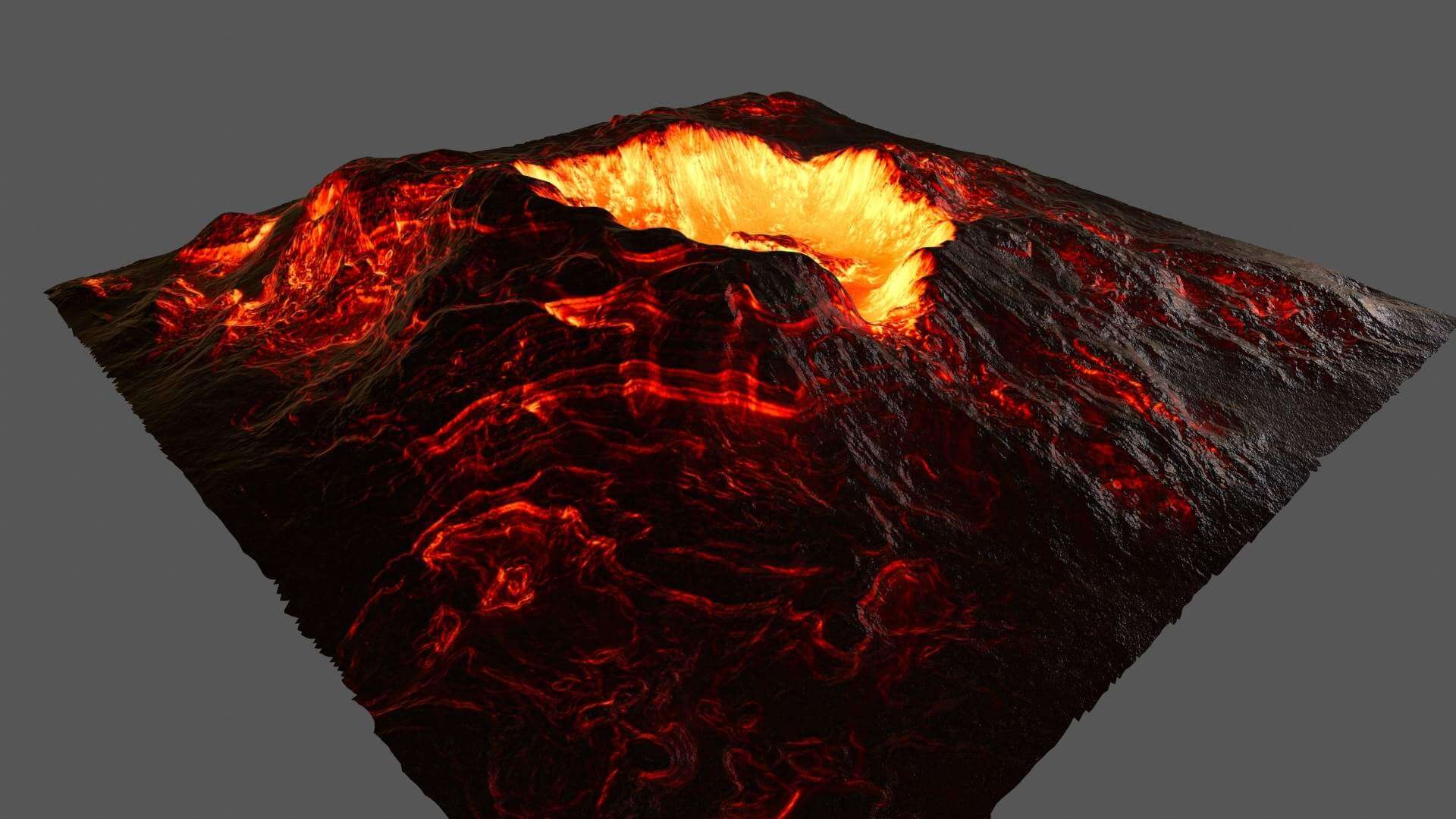Volcano - 3D Model by icekazim