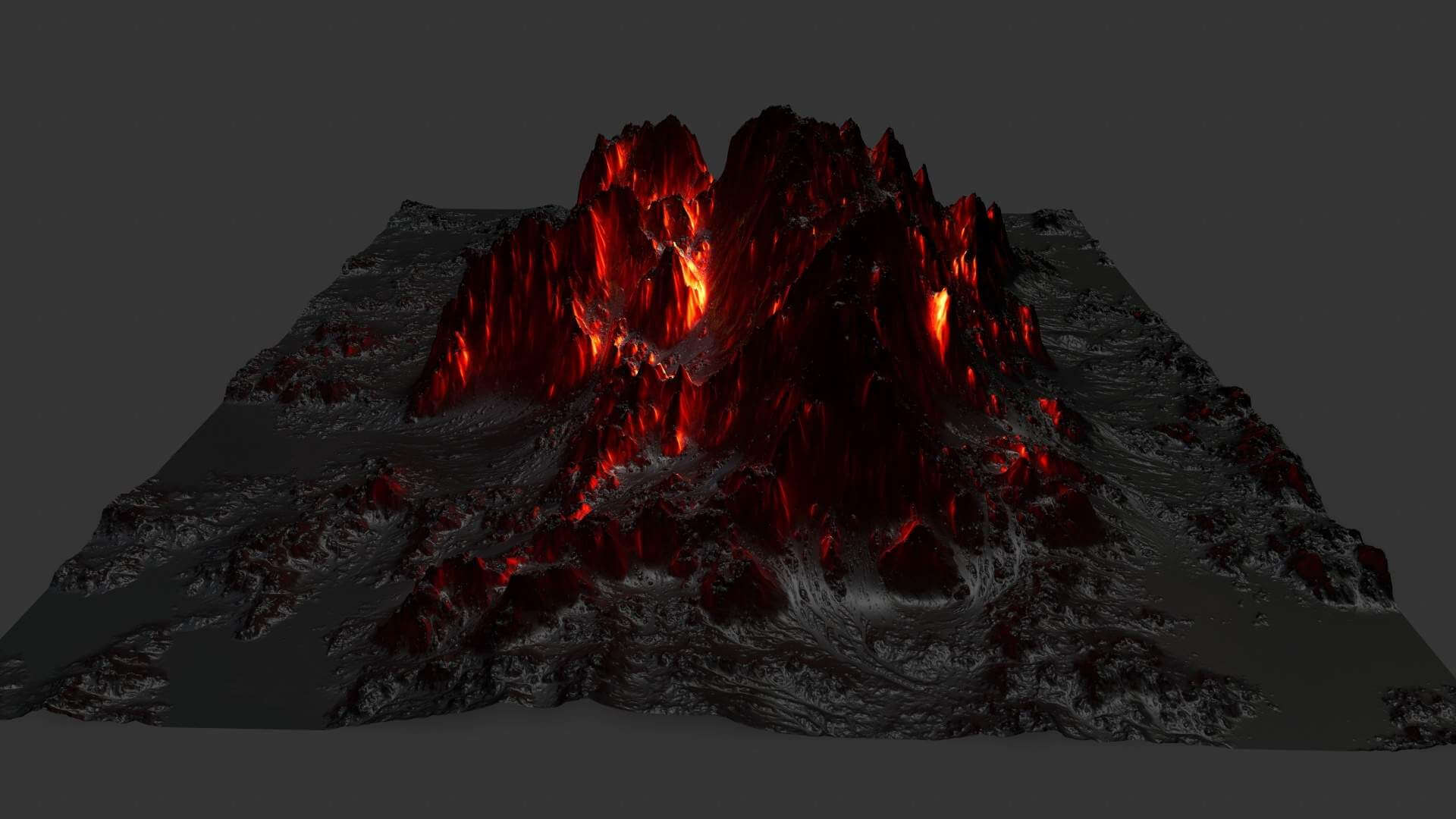 Volcano - 3D Model by icekazim