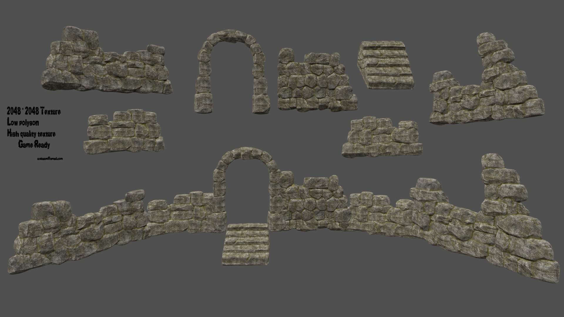 Wall Set - 3D Model by icekazim