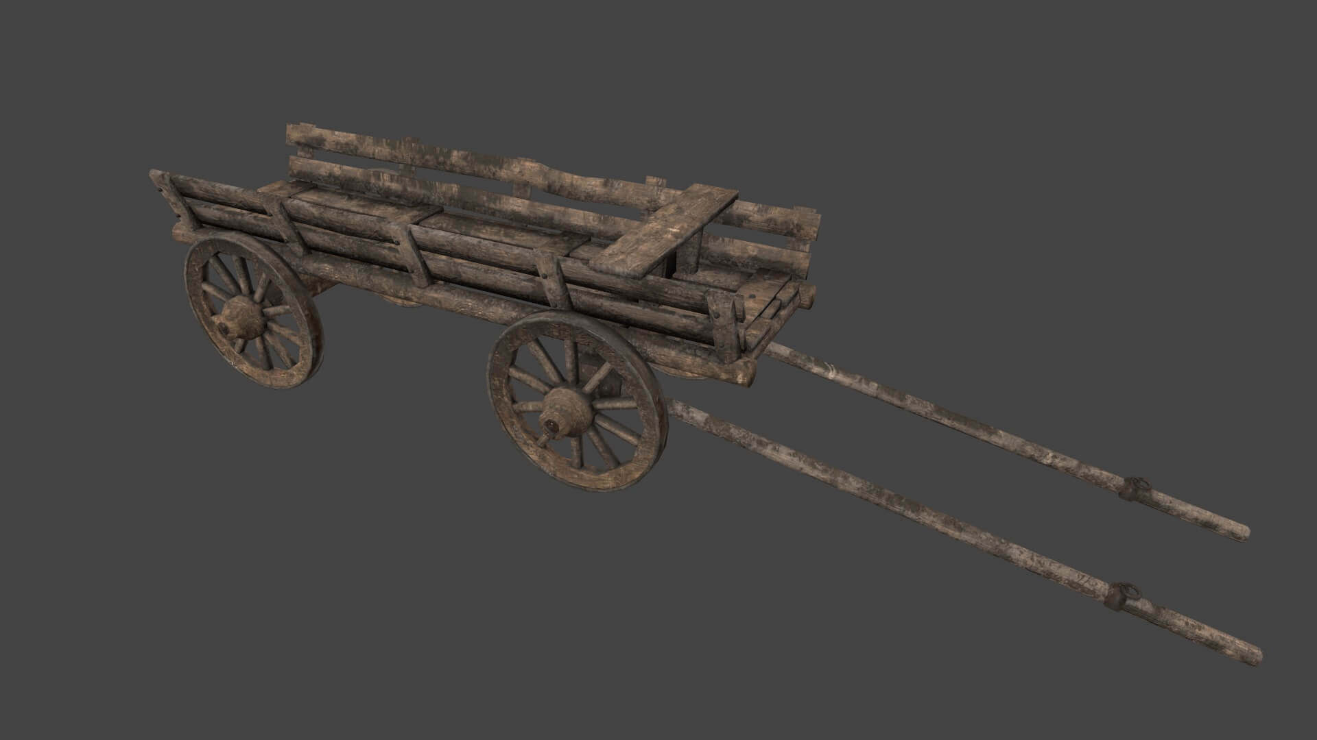 Wooden Cart - 3D Model by icekazim