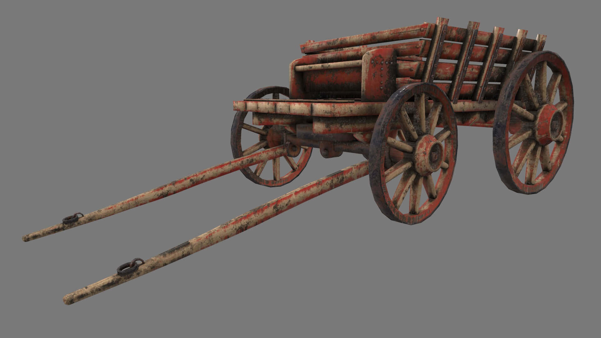 Wooden Cart 3D Model