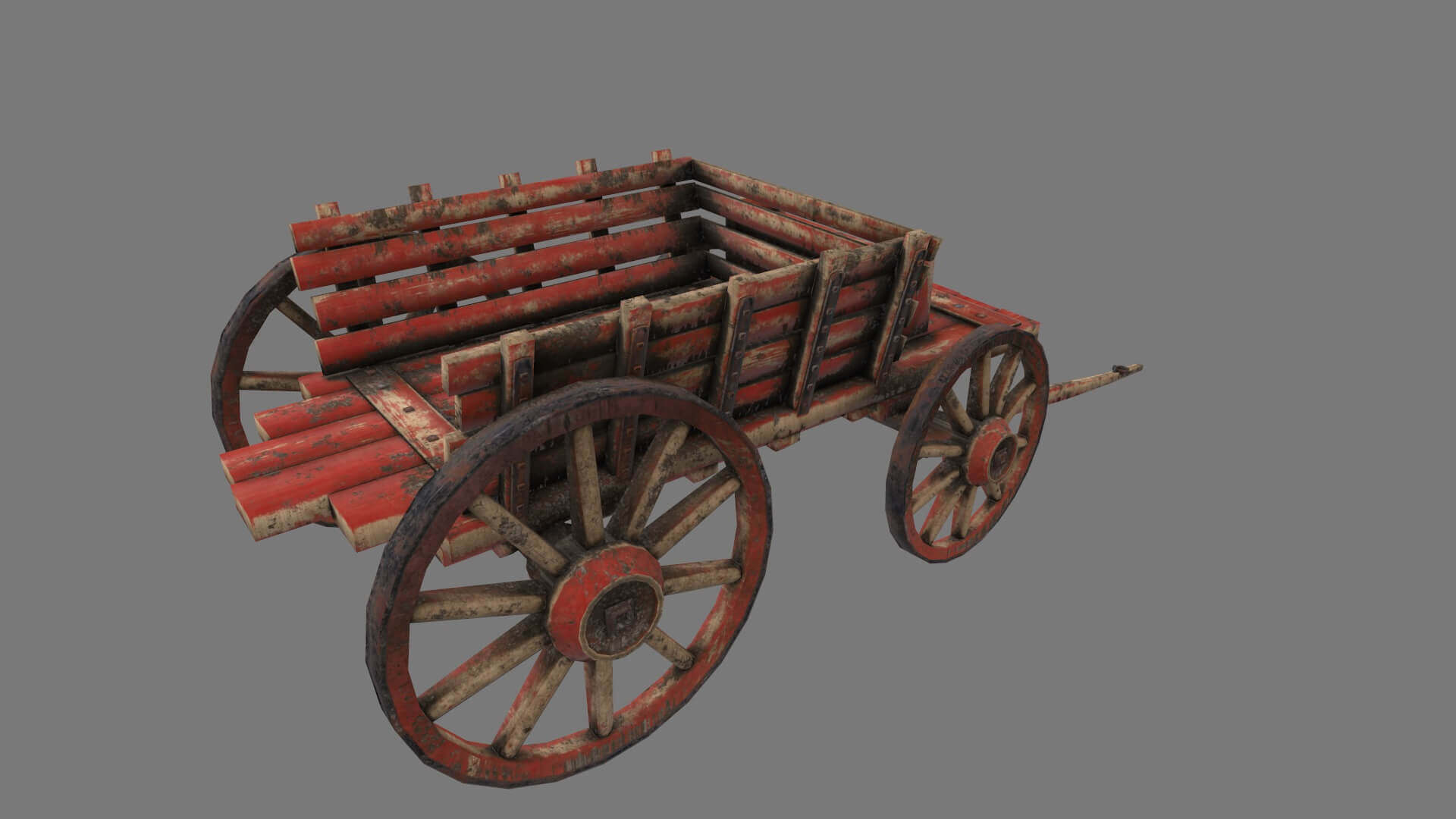 Wooden Cart - 3D Model by icekazim