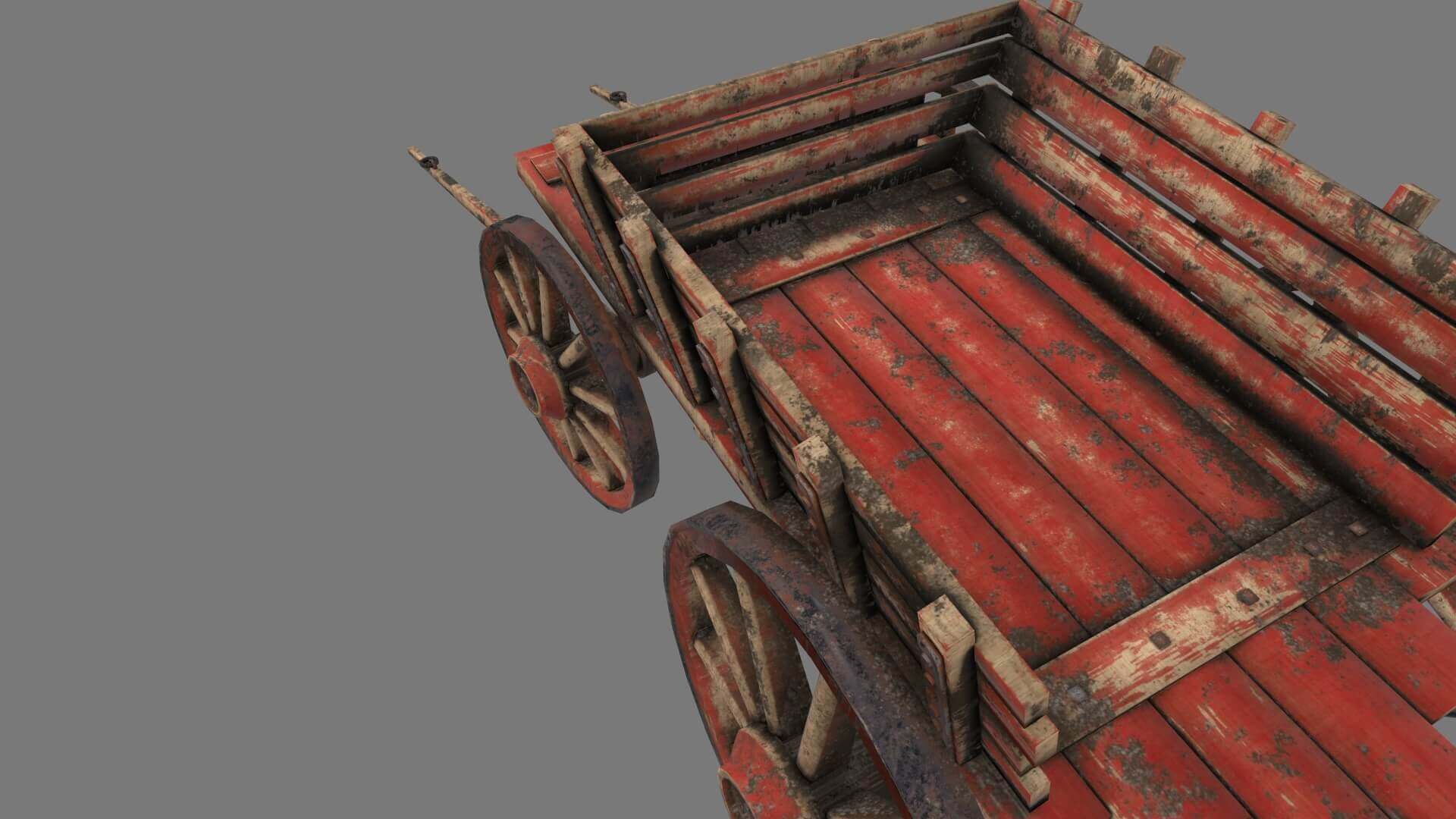 Wooden Cart - 3D Model by icekazim