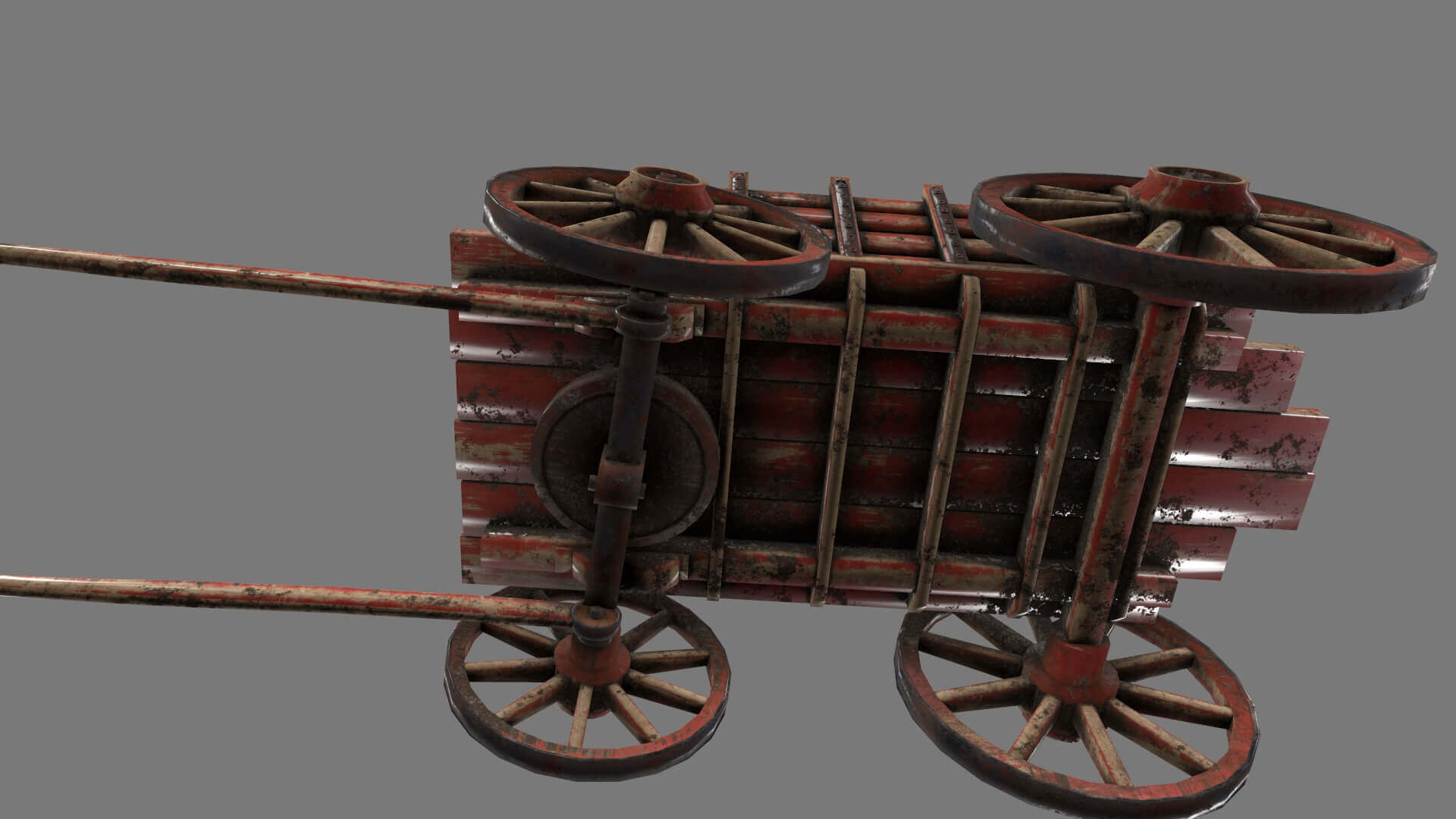 Wooden Cart - 3D Model by icekazim