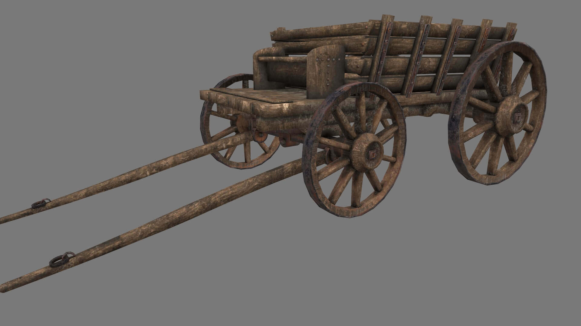 Wooden Cart - 3D Model by icekazim