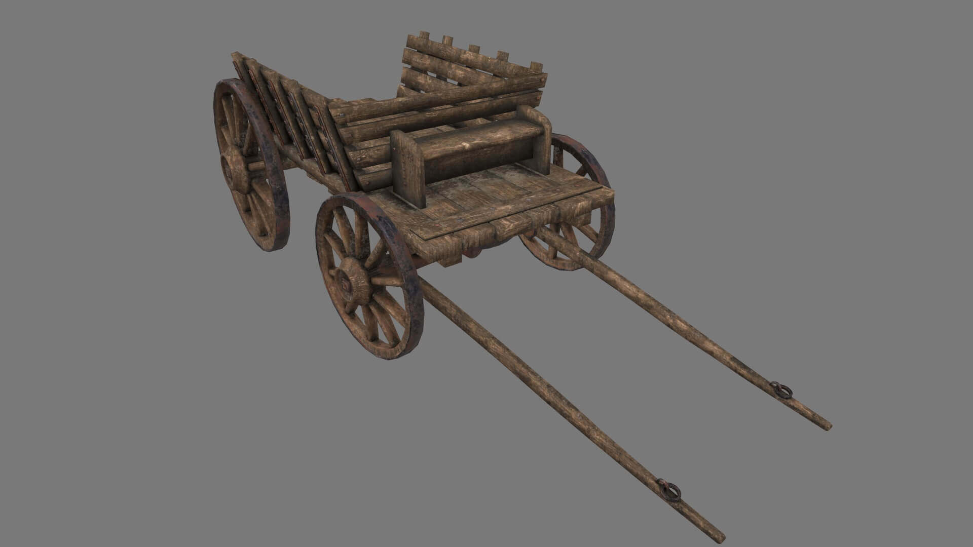 Wooden Cart - 3D Model by icekazim