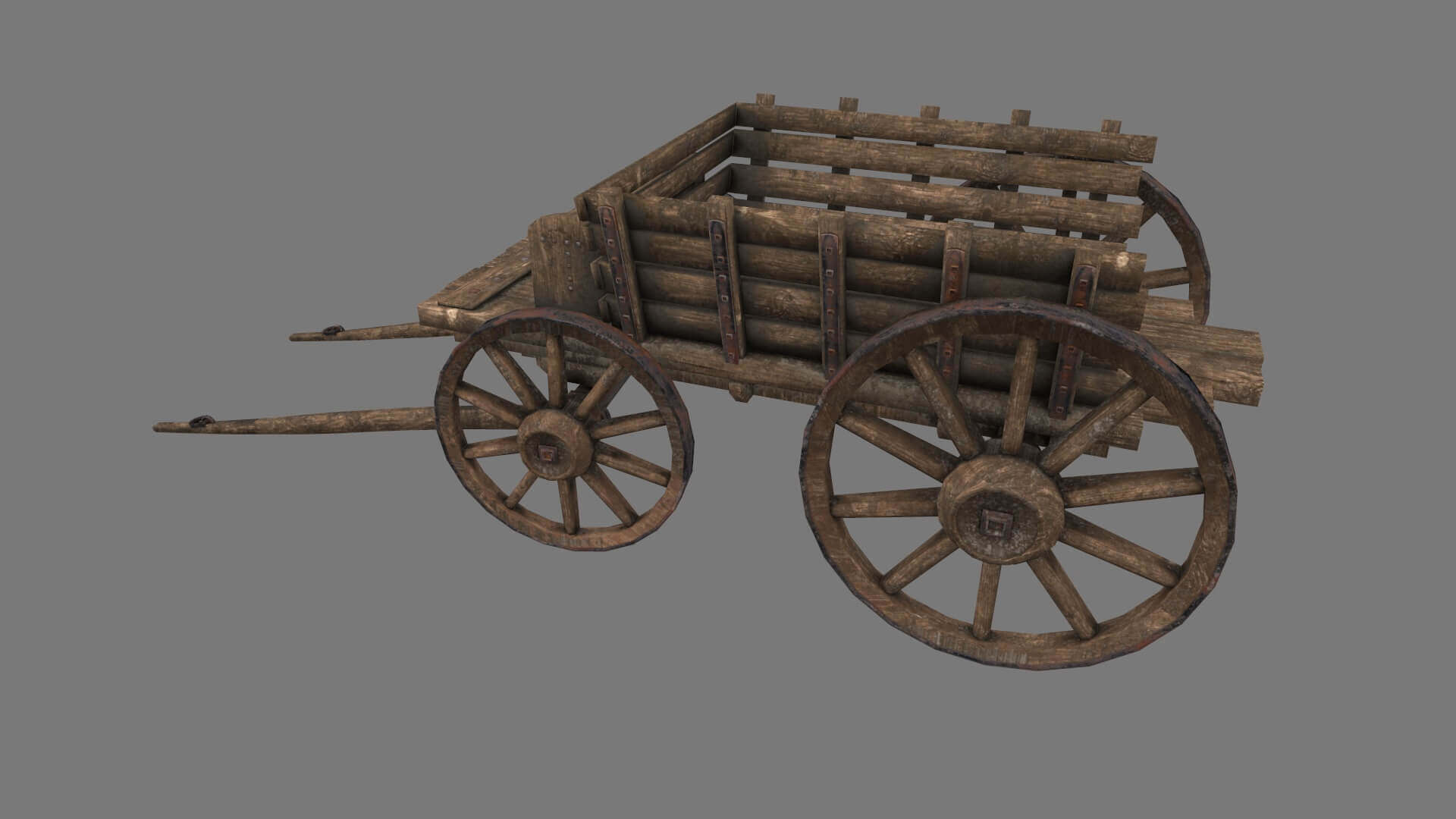 Wooden Cart - 3D Model by icekazim