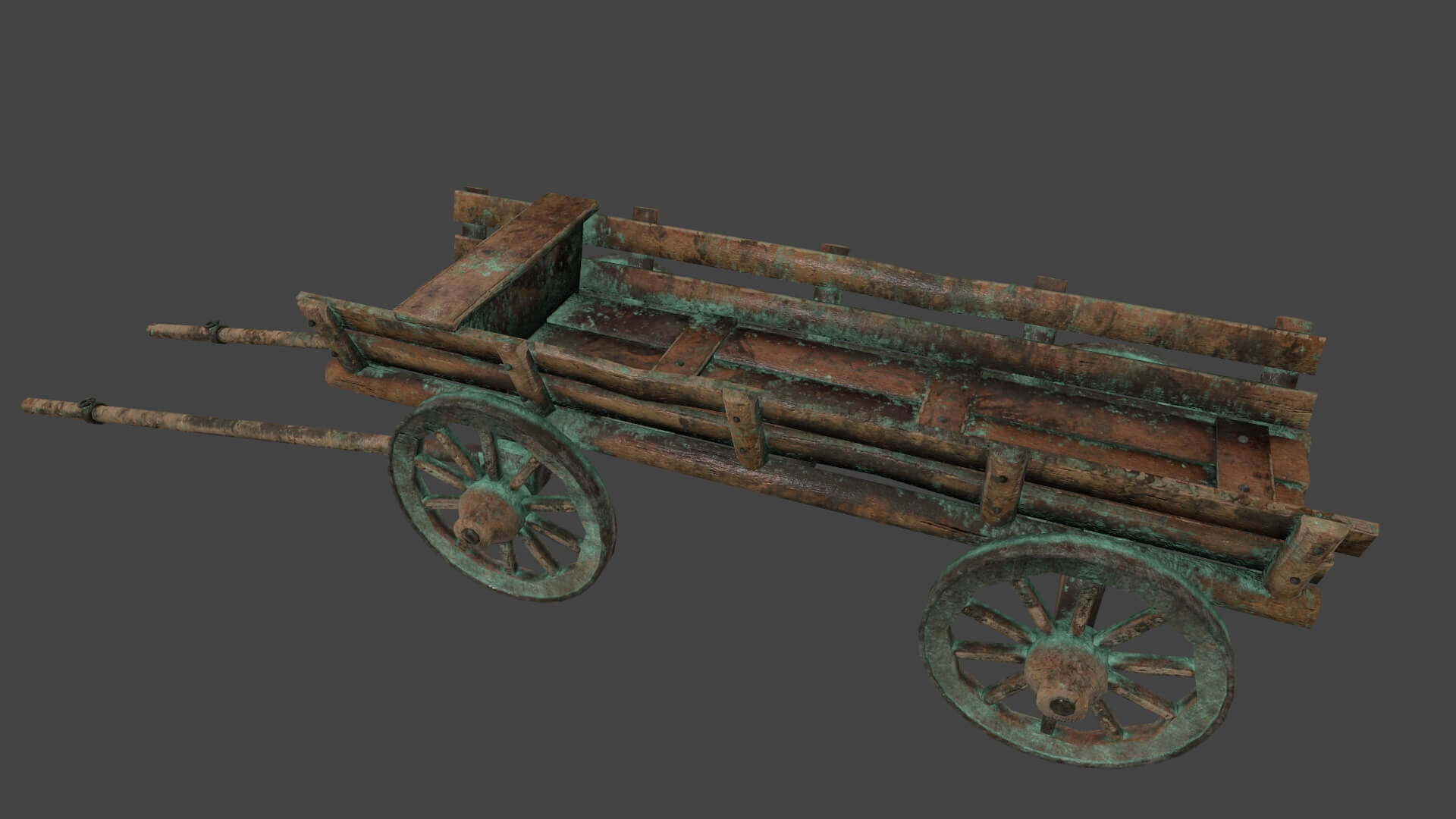 Wooden Cart - 3D Model by icekazim