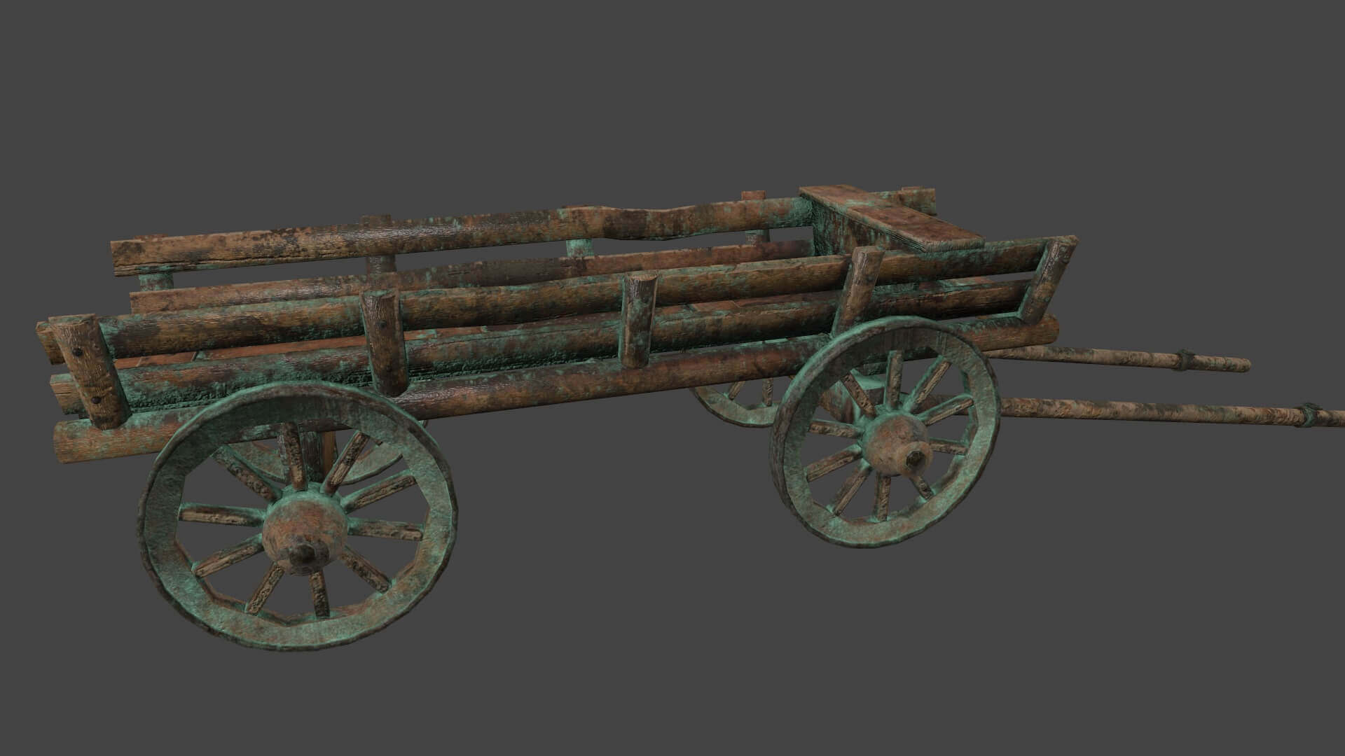 Wooden Cart - 3D Model by icekazim