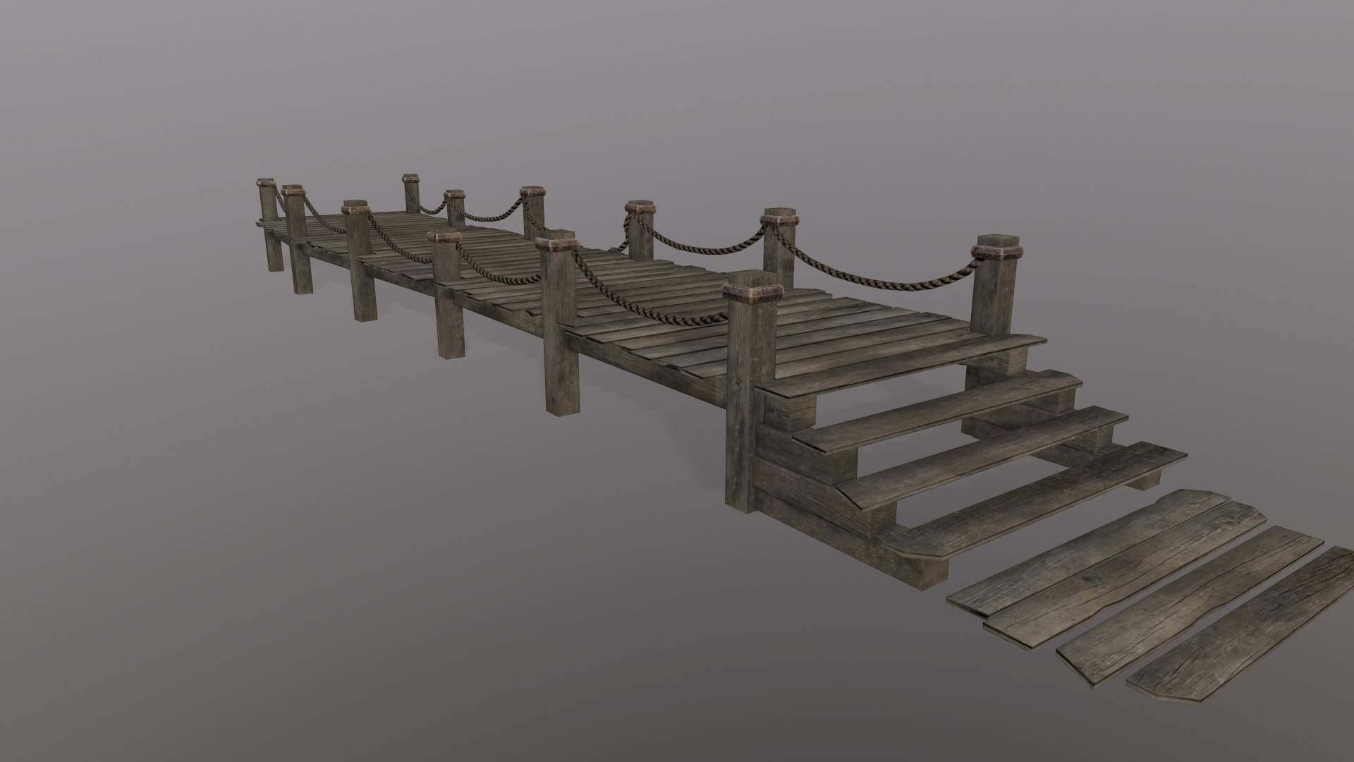Wooden Pier - 3D Model by icekazim