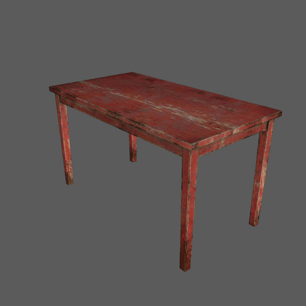 Wooden Table - 3D Model by icekazim