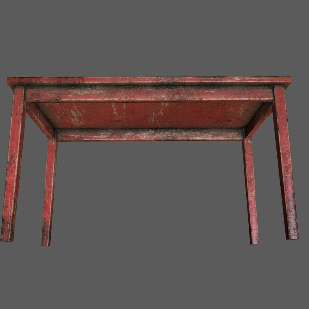Wooden Table - 3D Model by icekazim