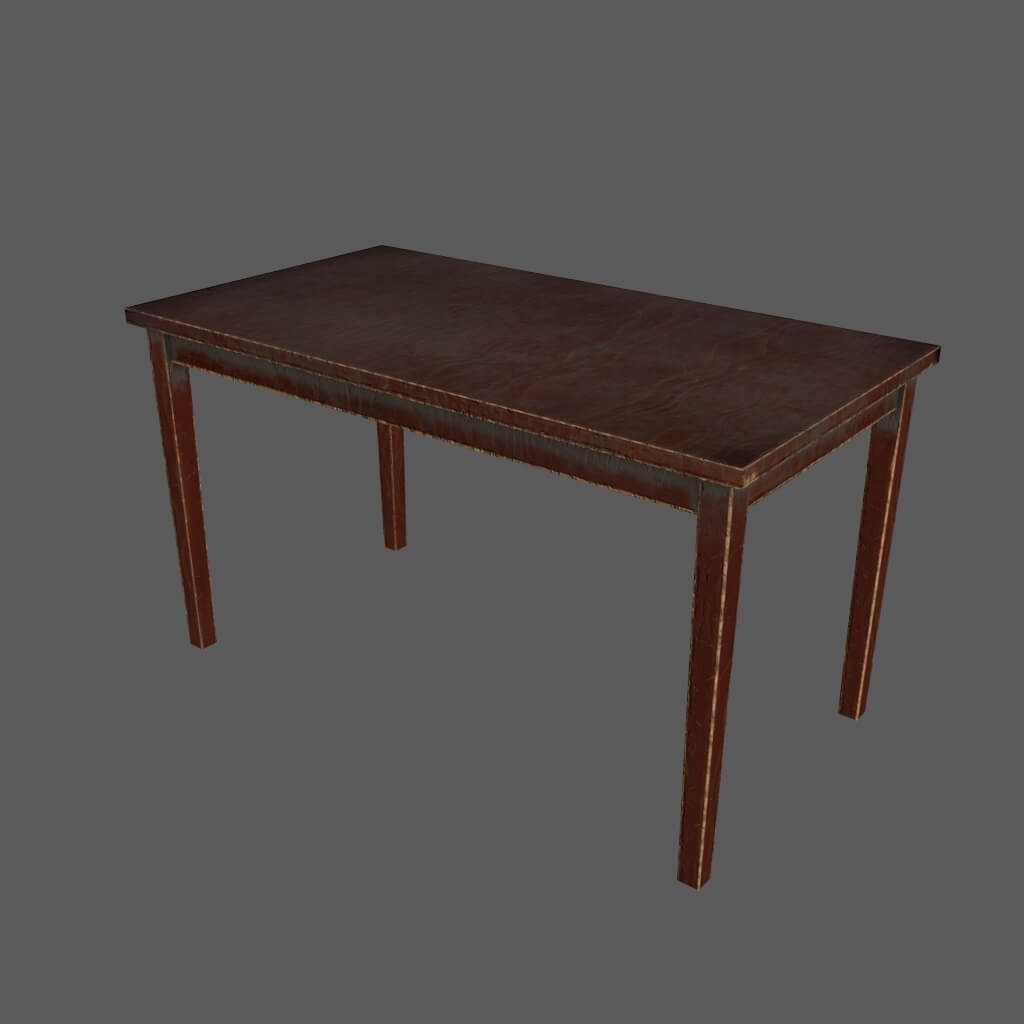 Wooden Table - 3D Model by icekazim