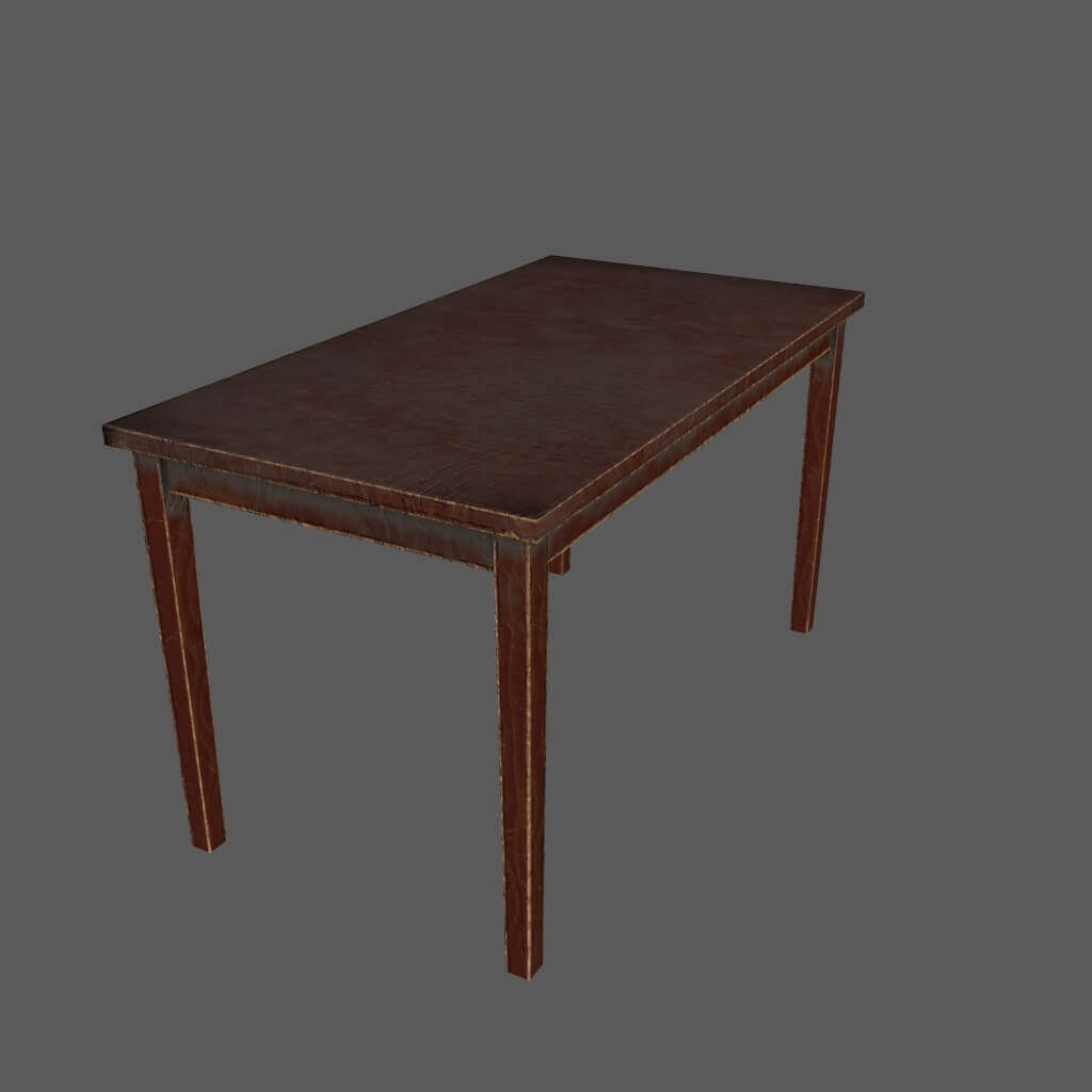 Wooden Table - 3D Model by icekazim